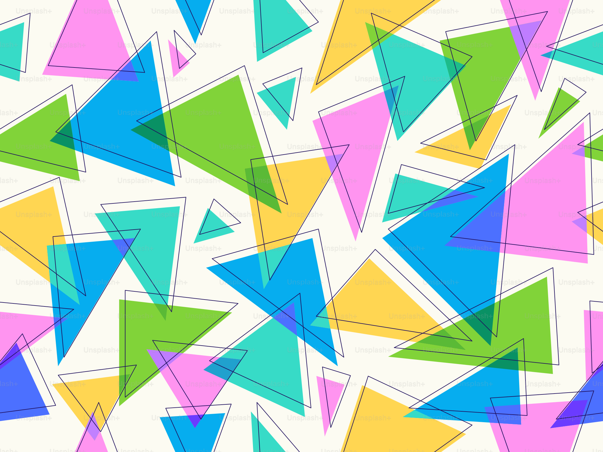 Colorful triangles are overlapping on a white background. vector ...