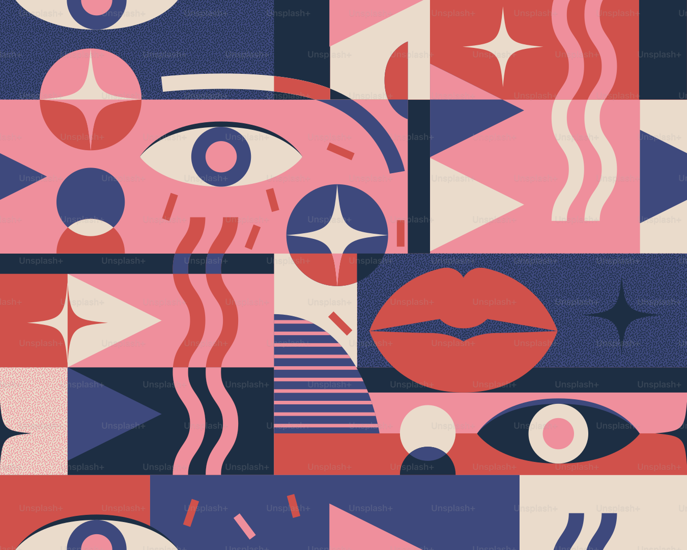 Geometric shapes form a creative, abstract pattern. vector – Wallpaper ...