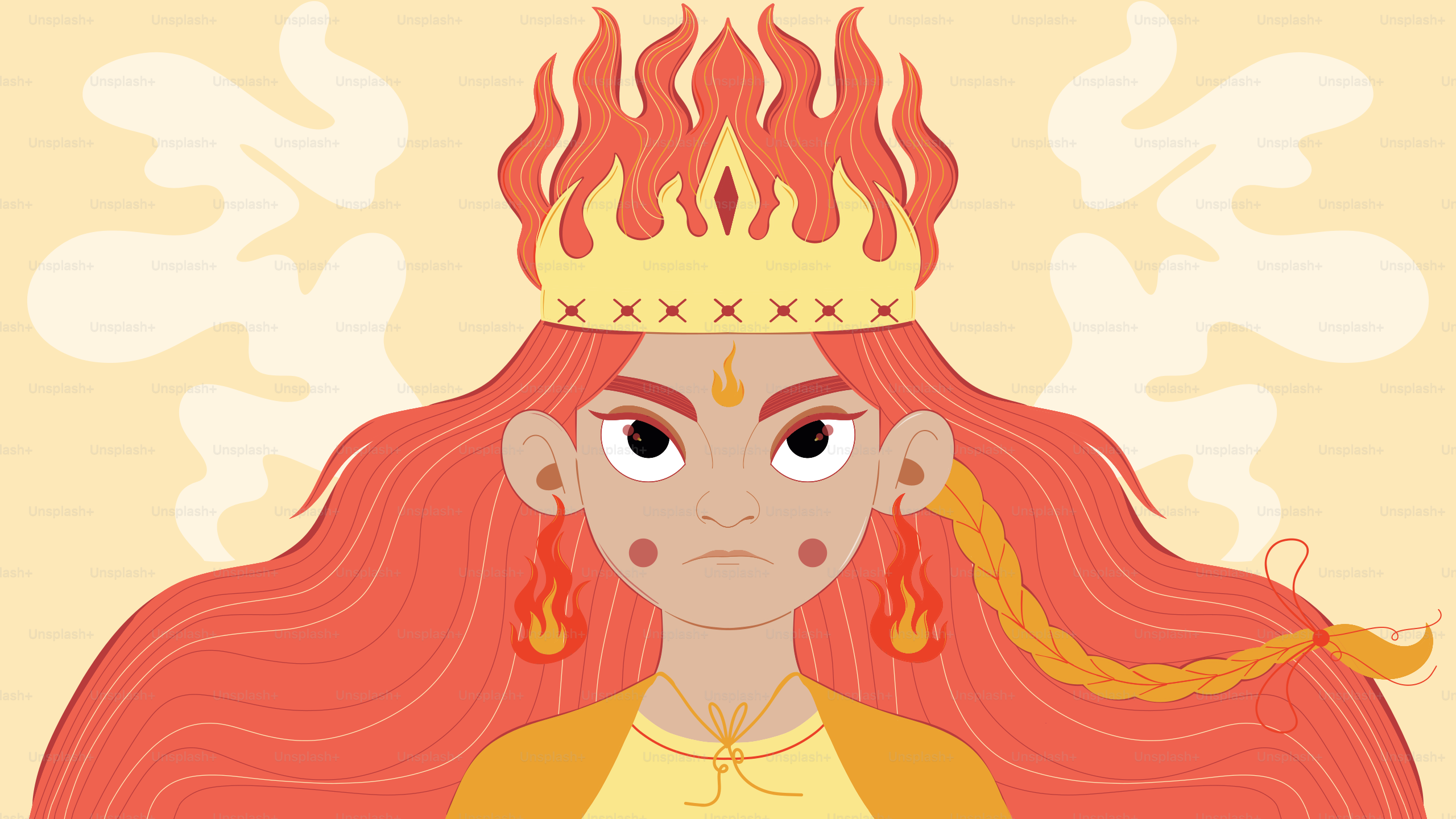 A queen with fiery hair and a crown vector – Girl Image on Unsplash