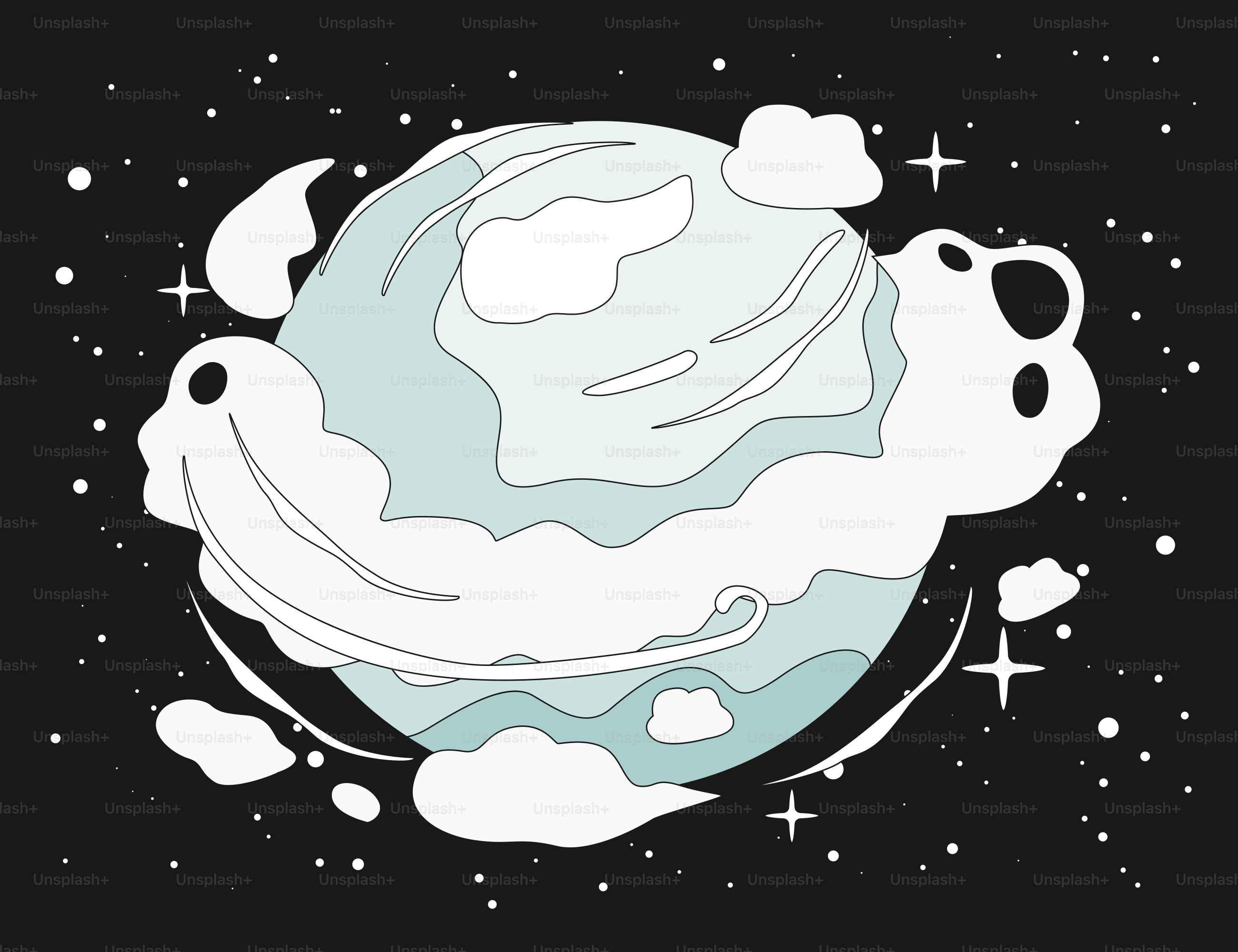 Vektor Planet retak dengan puing-puing di ruang berbintang – Gambar ...