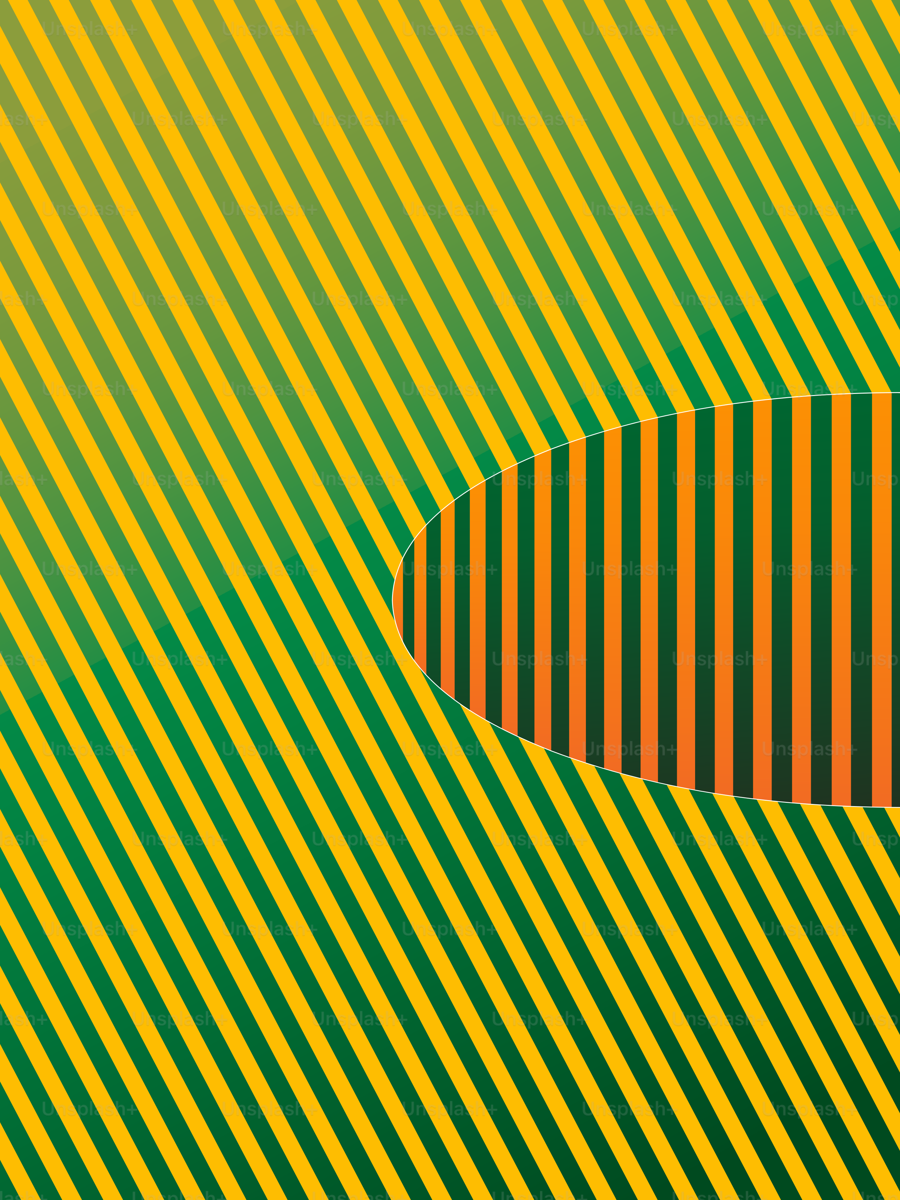 Vektor Garis-garis diagonal hijau dan kuning dengan guntingan oval yang ...
