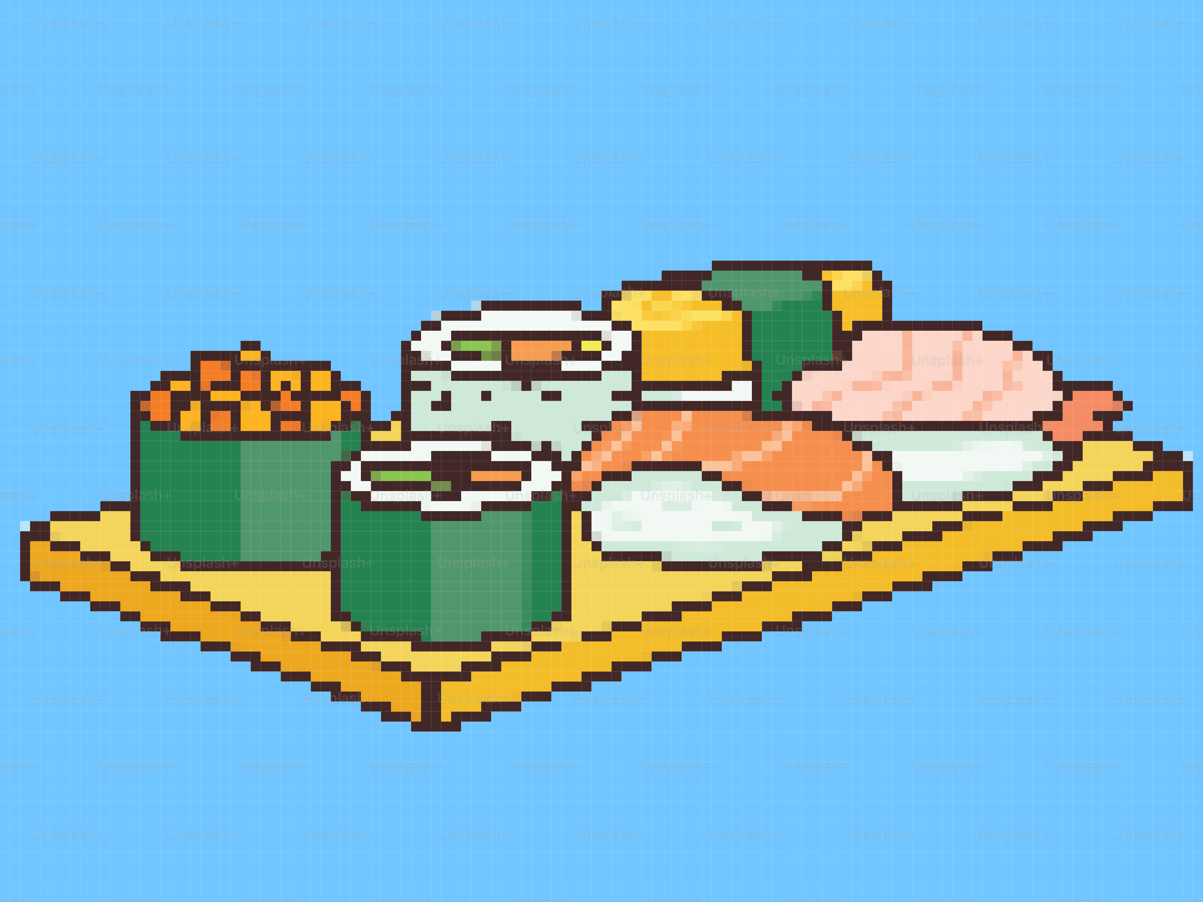 Pixel art sushi platter on a wooden board vector – Illustration Image ...