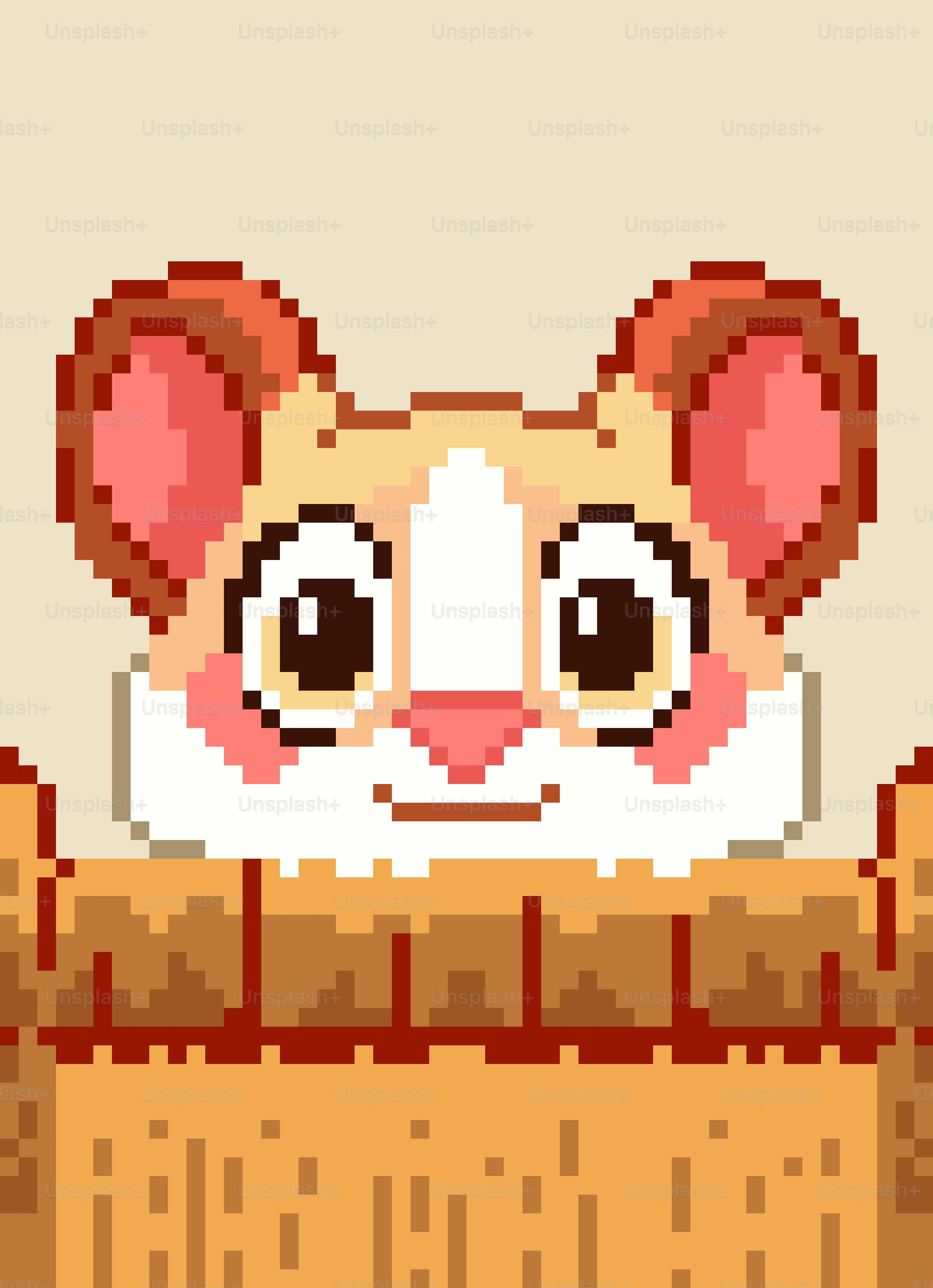 Pixel art hamster peeking over a wooden box vector – Art Image on Unsplash