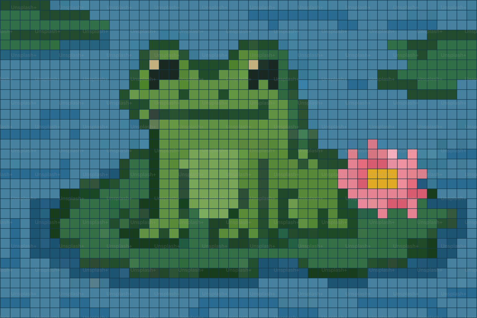 Pixel art frog sitting on a lily pad vector – Animal Image on Unsplash