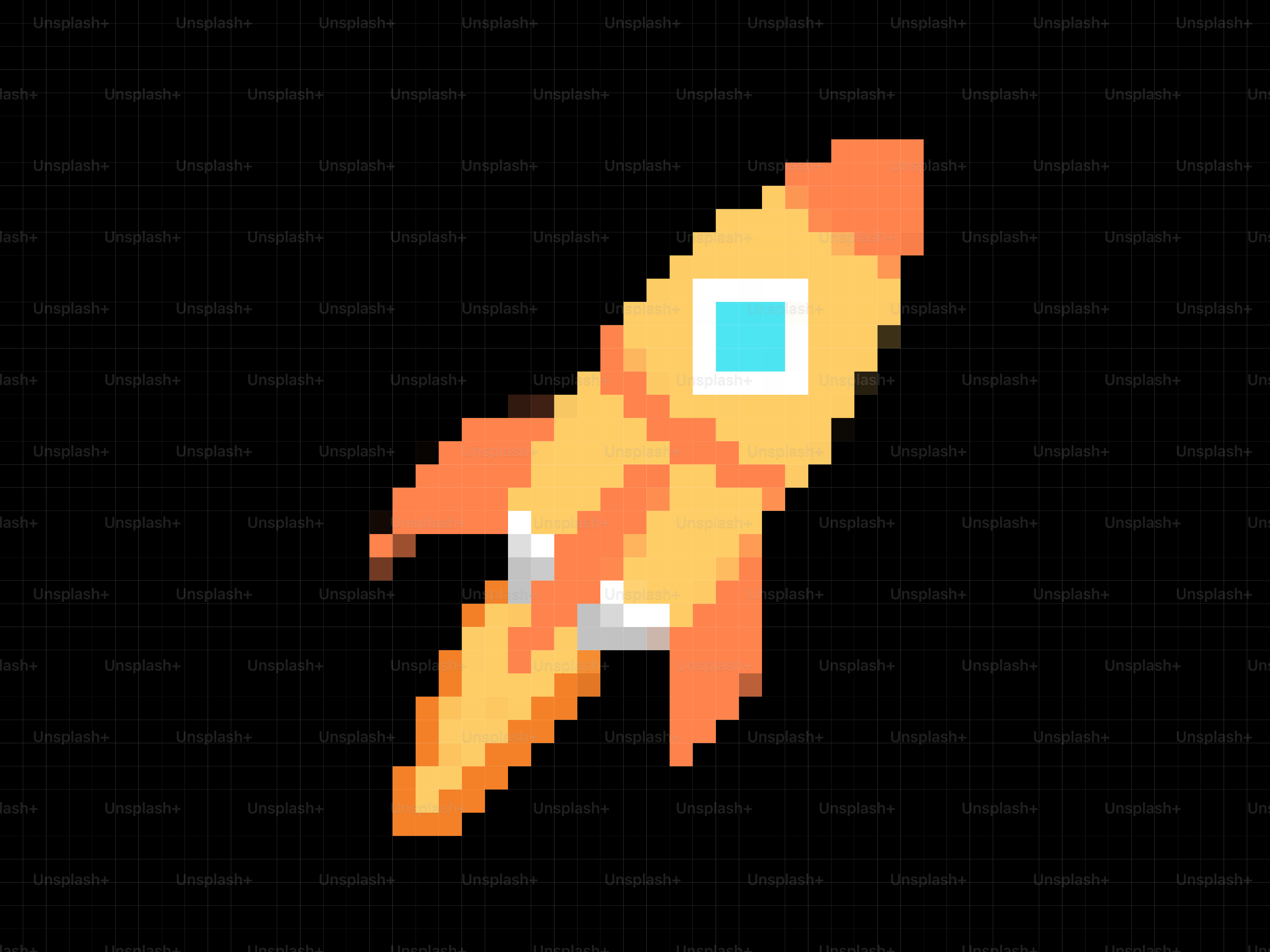 Pixel art rocket launching with fiery exhaust vector – Illustration ...
