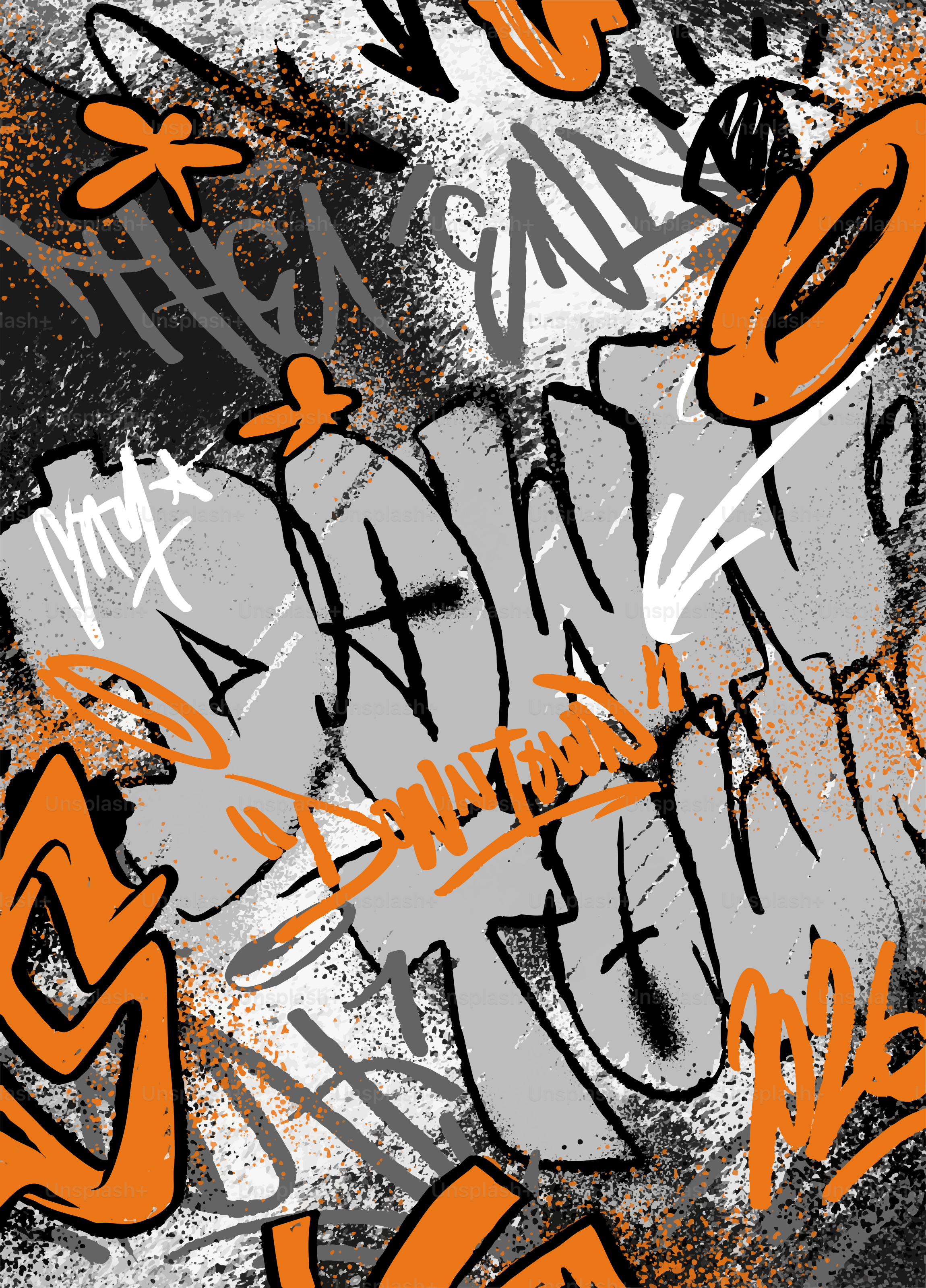 Graffiti art with orange and gray spray paint elements. vector – Art Image on Unsplash