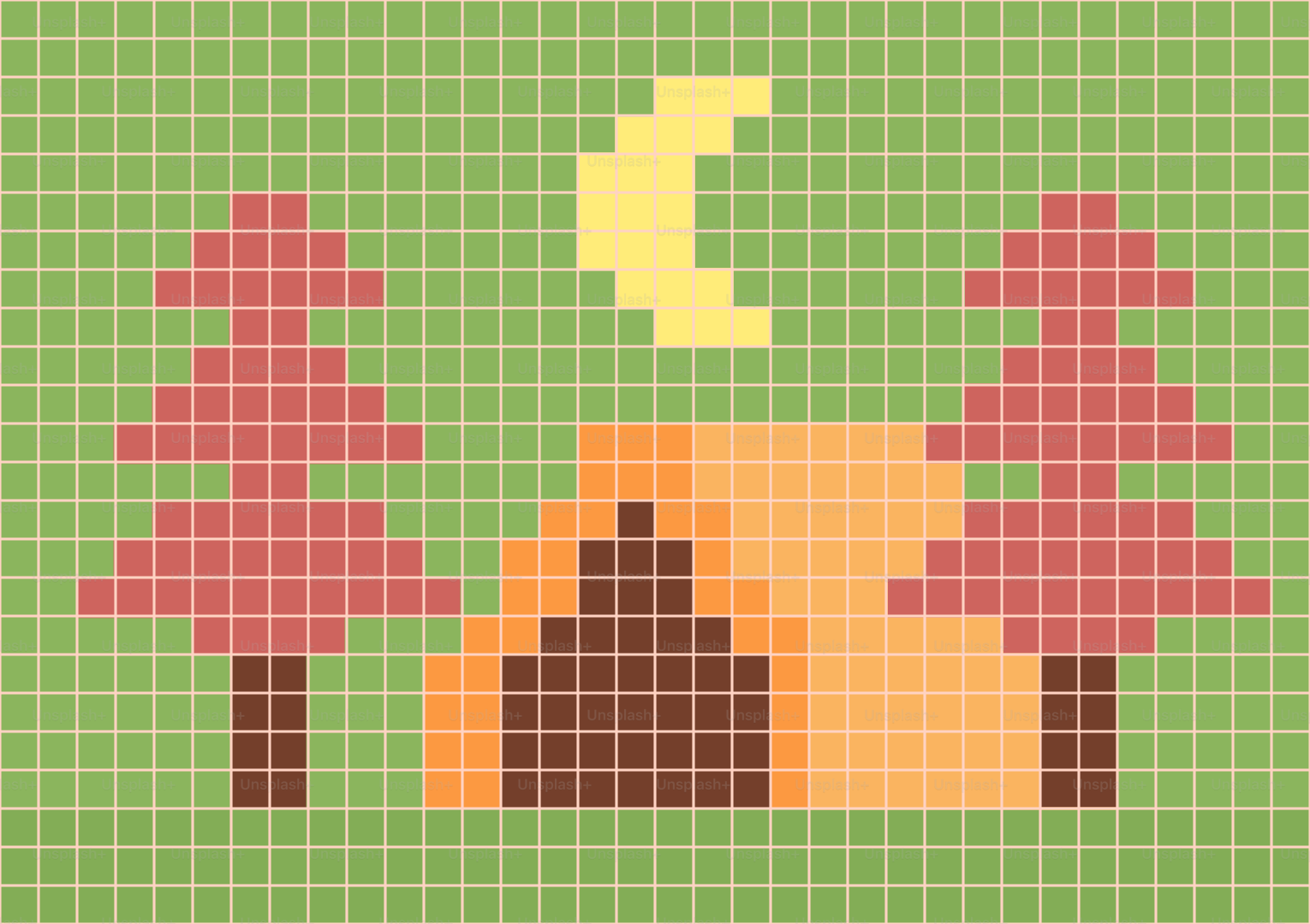 Pixel art of a tent with trees and moon vector – Forest Image on Unsplash