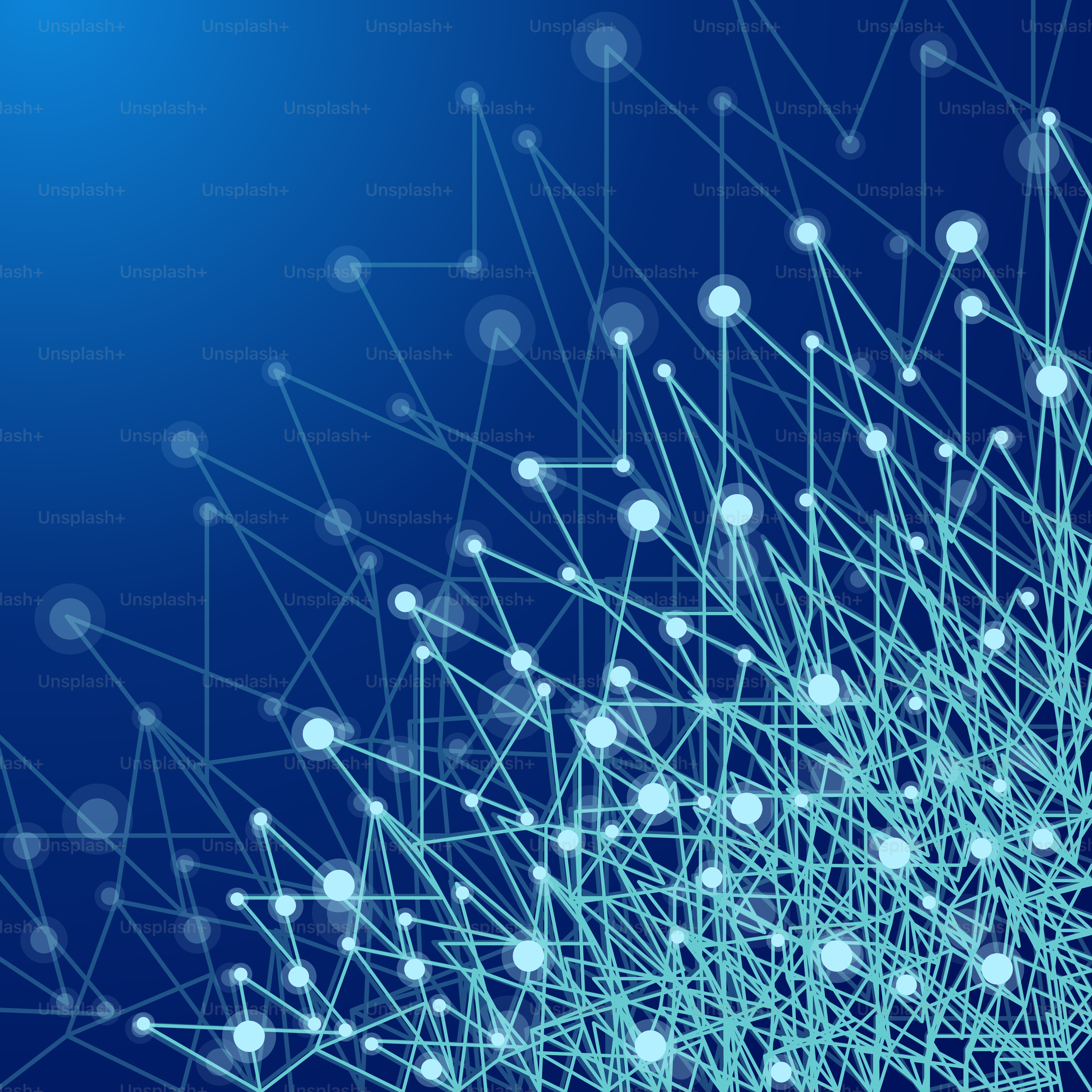 Abstract network of glowing blue nodes and lines. vector – Wallpaper ...