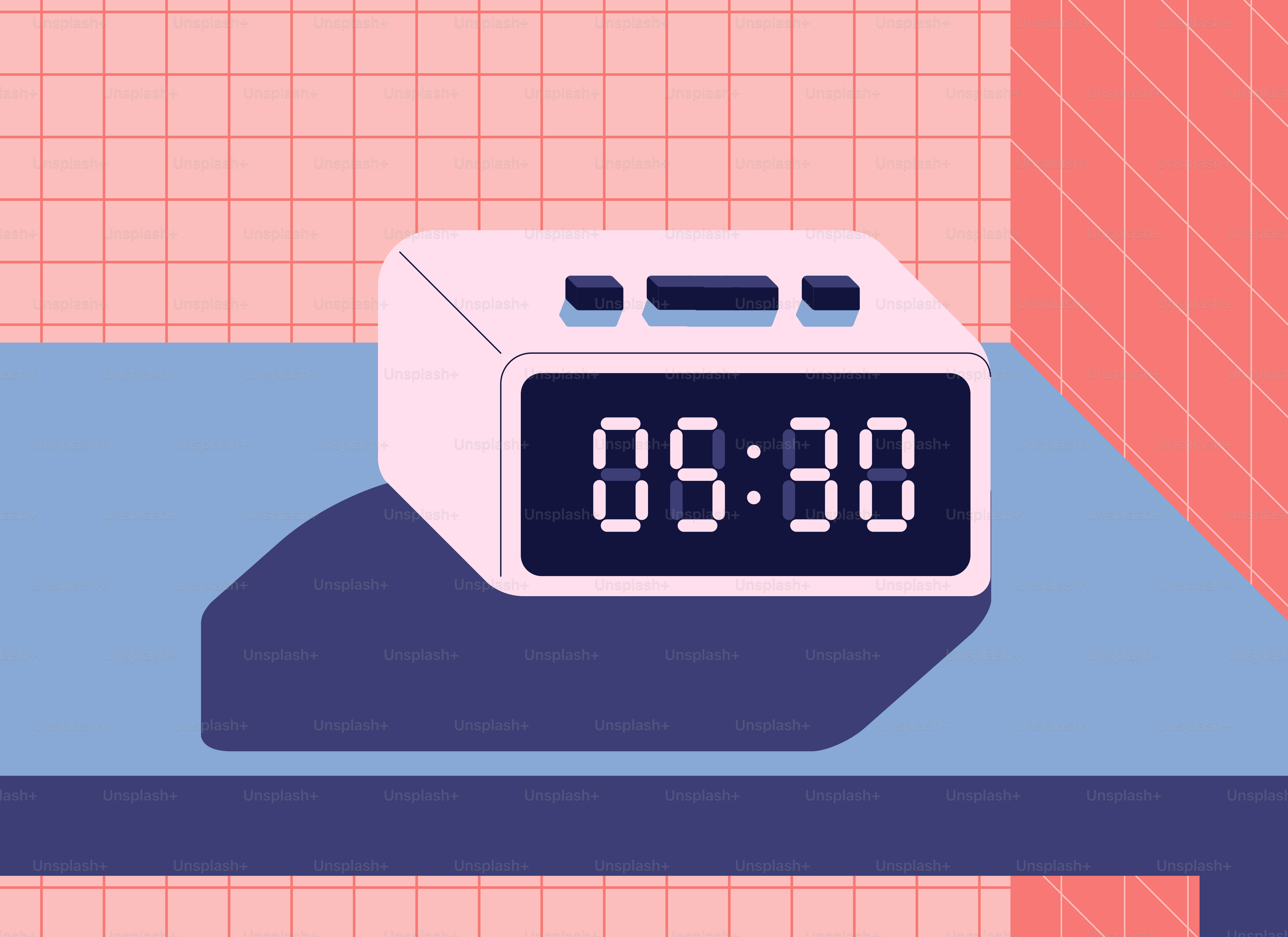 Digital alarm clock showing 05:30 on shelf vector – Design Image on ...