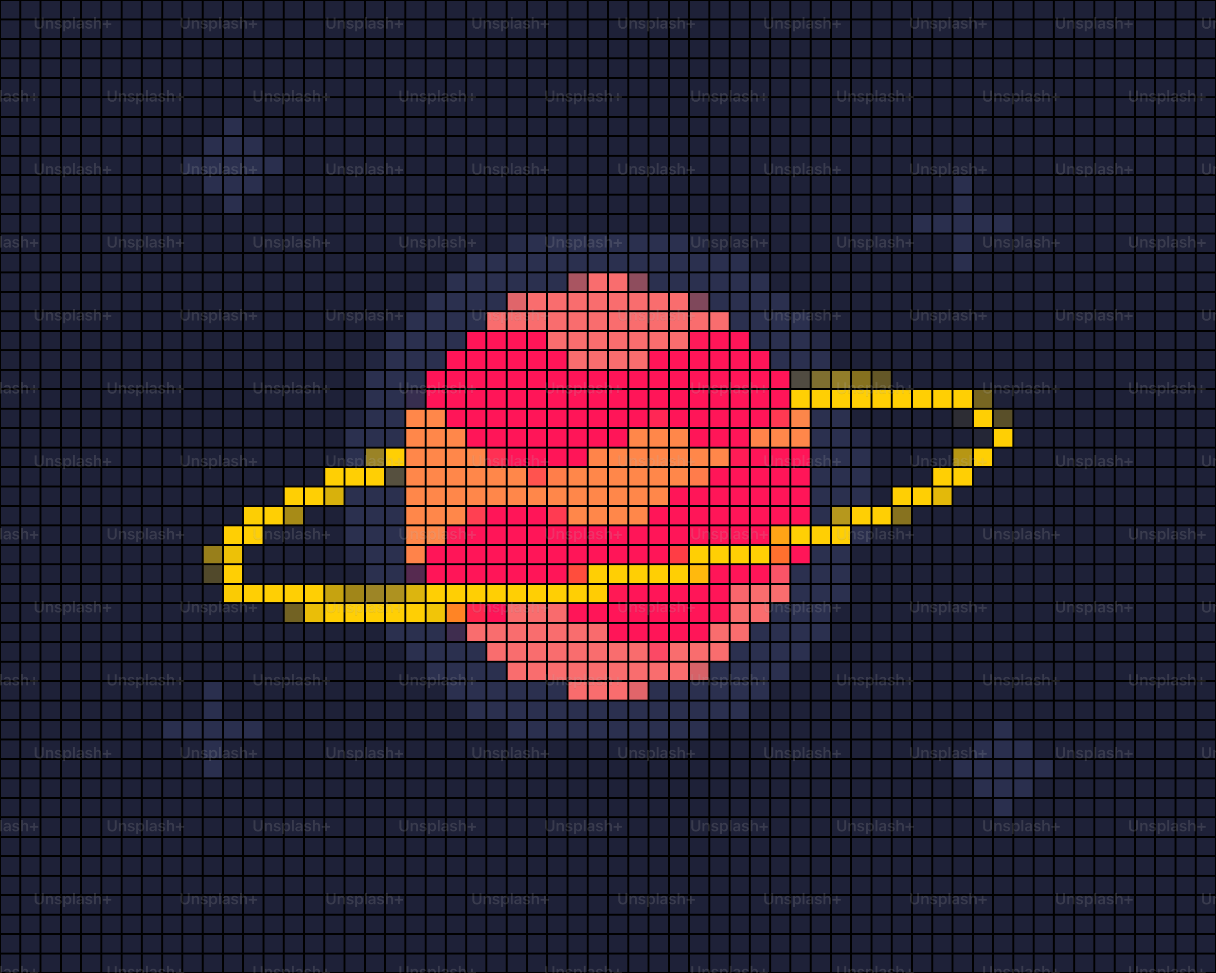 Vektor Seni piksel planet merah muda dengan cincin kuning – Gambar ...