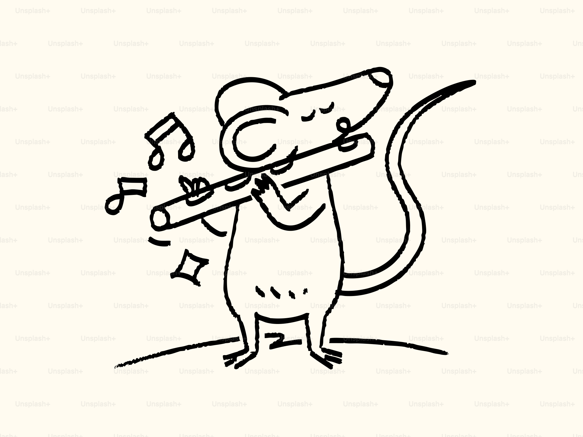 A mouse plays a flute with musical notes. vector – Art Image on Unsplash
