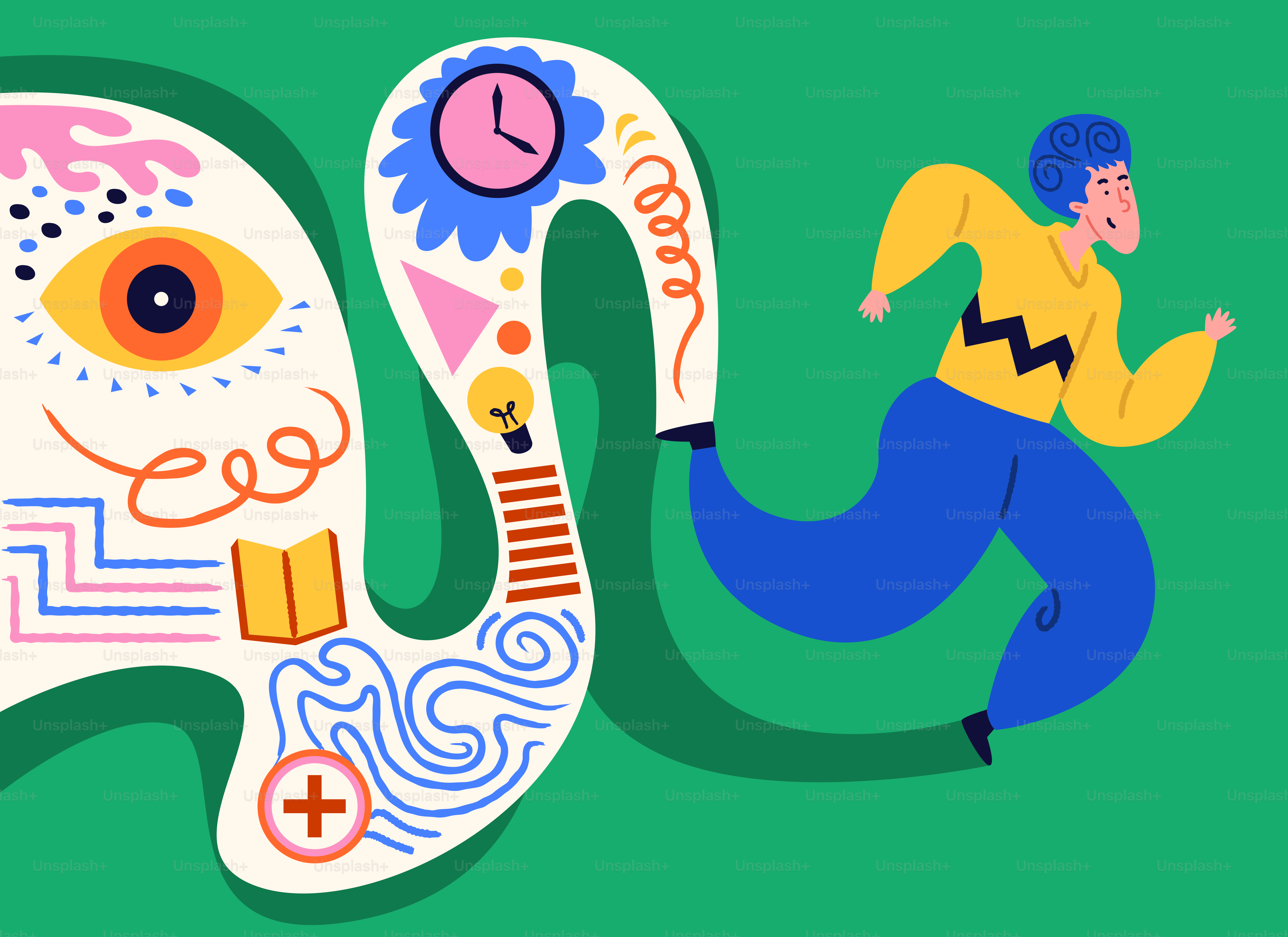 Abstract head with colorful gears and blue background vector – Abstract ...