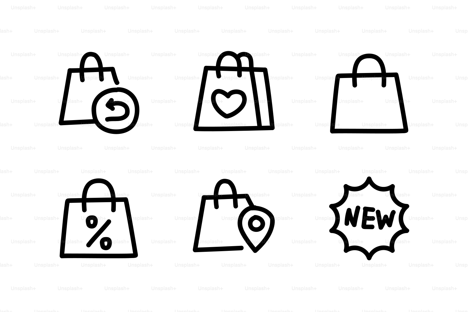 Set of six hand-drawn folder icons with various symbols. vector – Icon ...