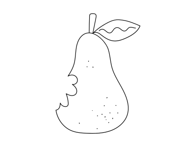 A line drawing of a pear with a bite mark vector – Food Image on Unsplash