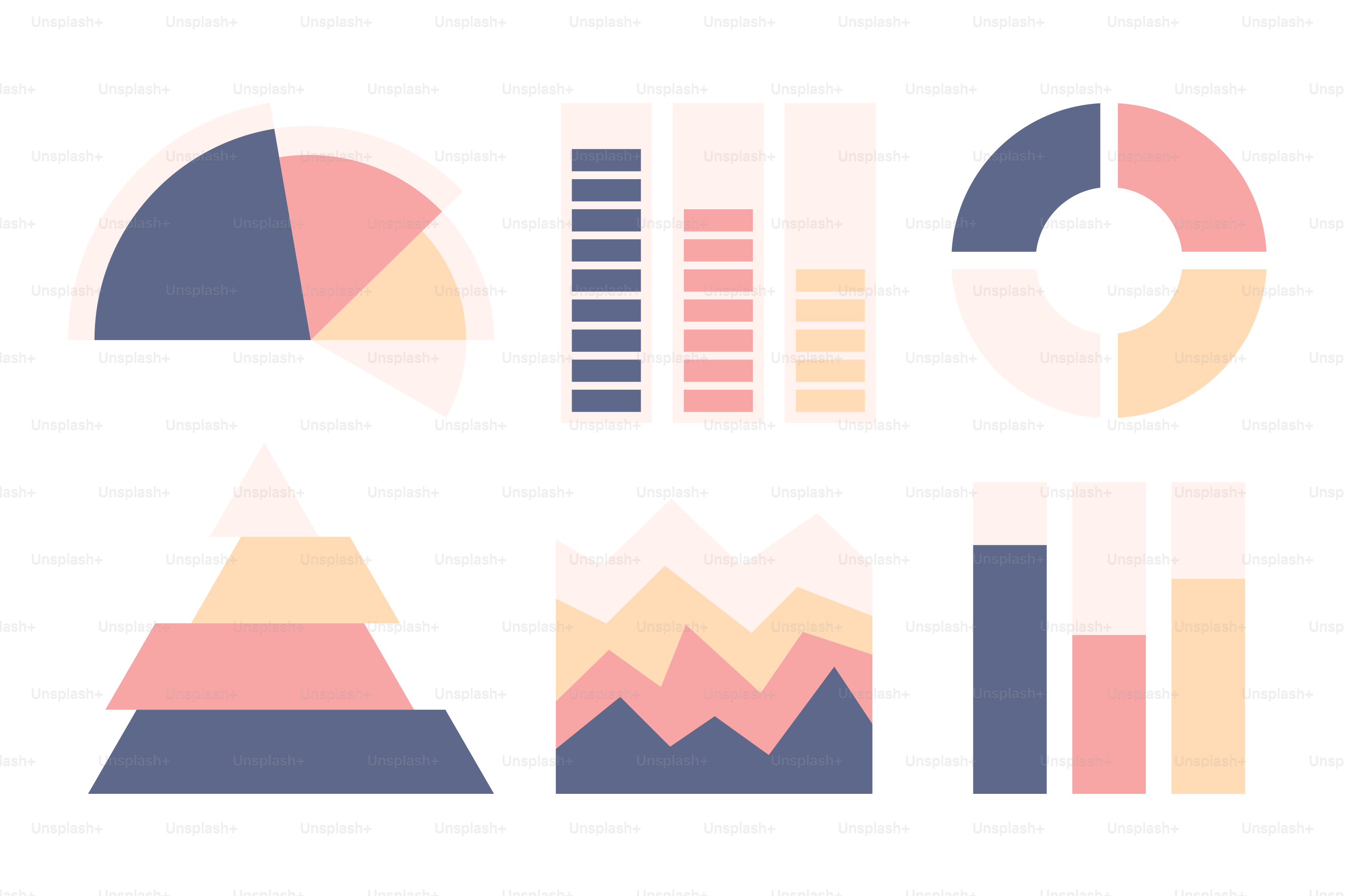 Collection of colorful, flat design charts and graphs. vector ...