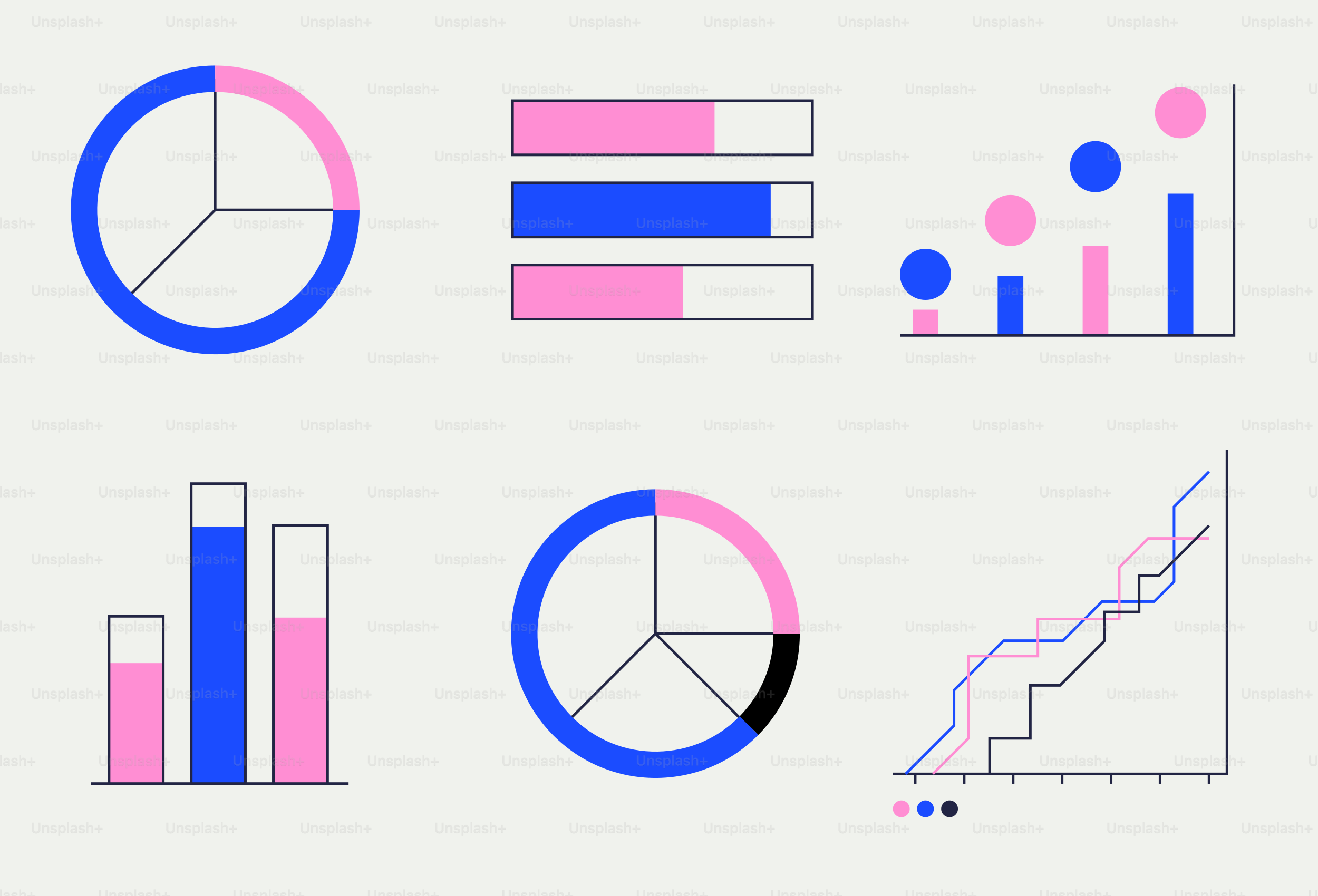 Collection of colorful data charts and graphs vector – Data Image on ...
