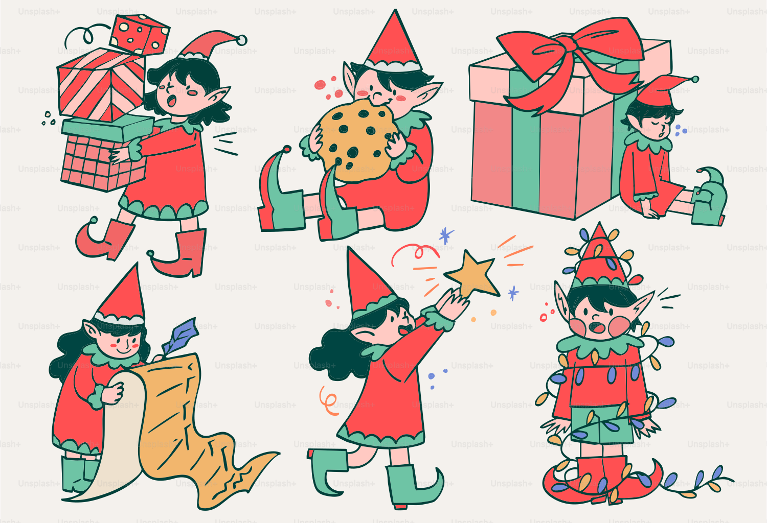 Christmas toys including a snow globe and teddy bear. vector ...