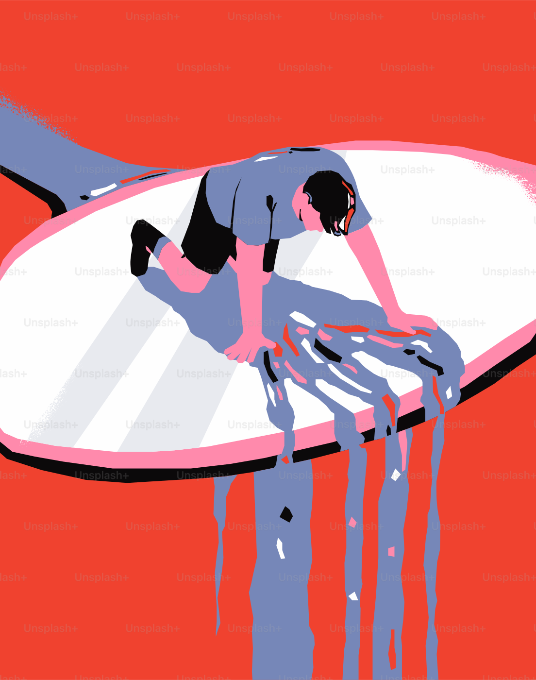 Stylized man with geometric shapes on face vector – Abstract Image on ...