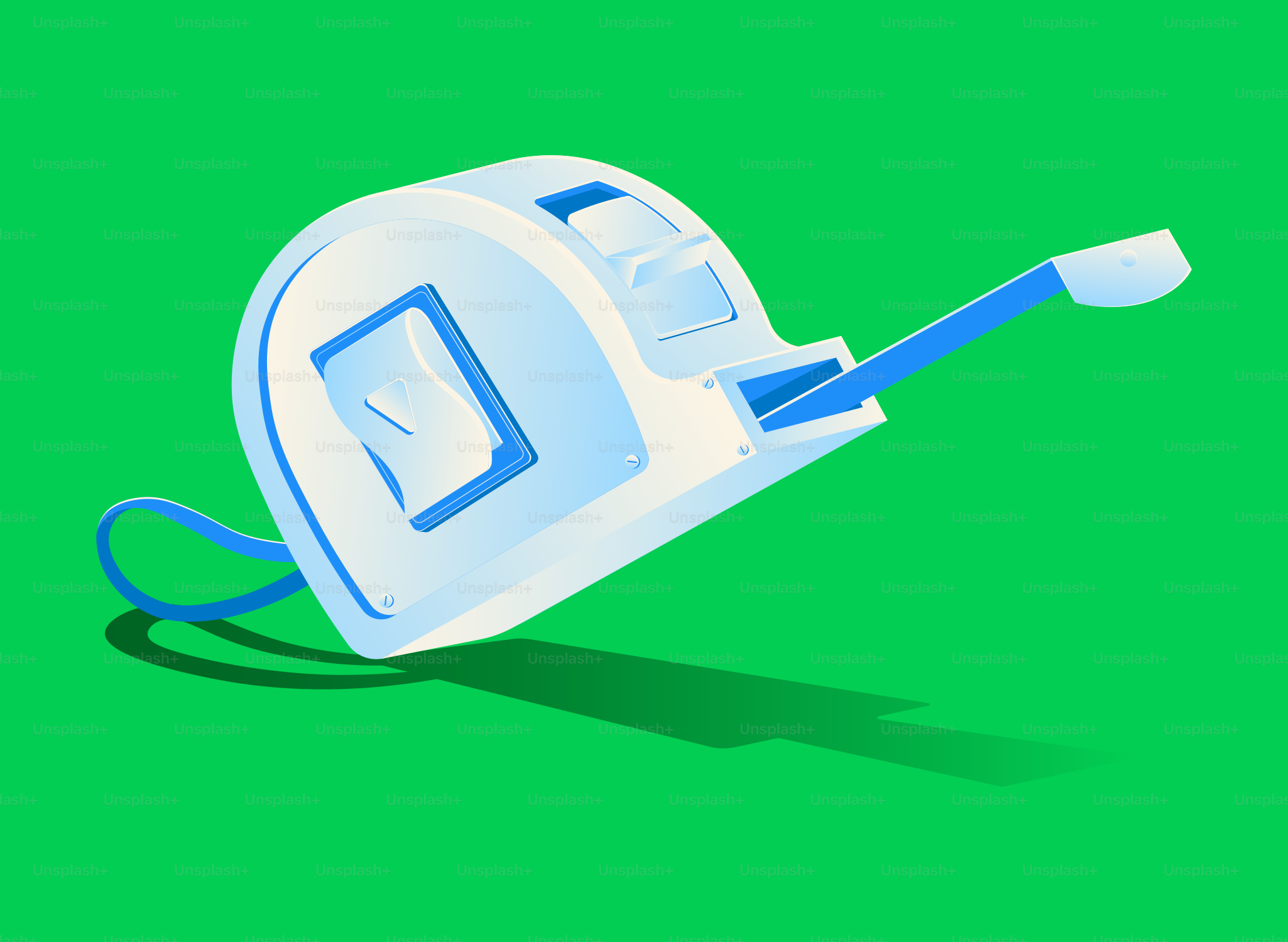 A white measuring tape on a green background vector – Illustration ...