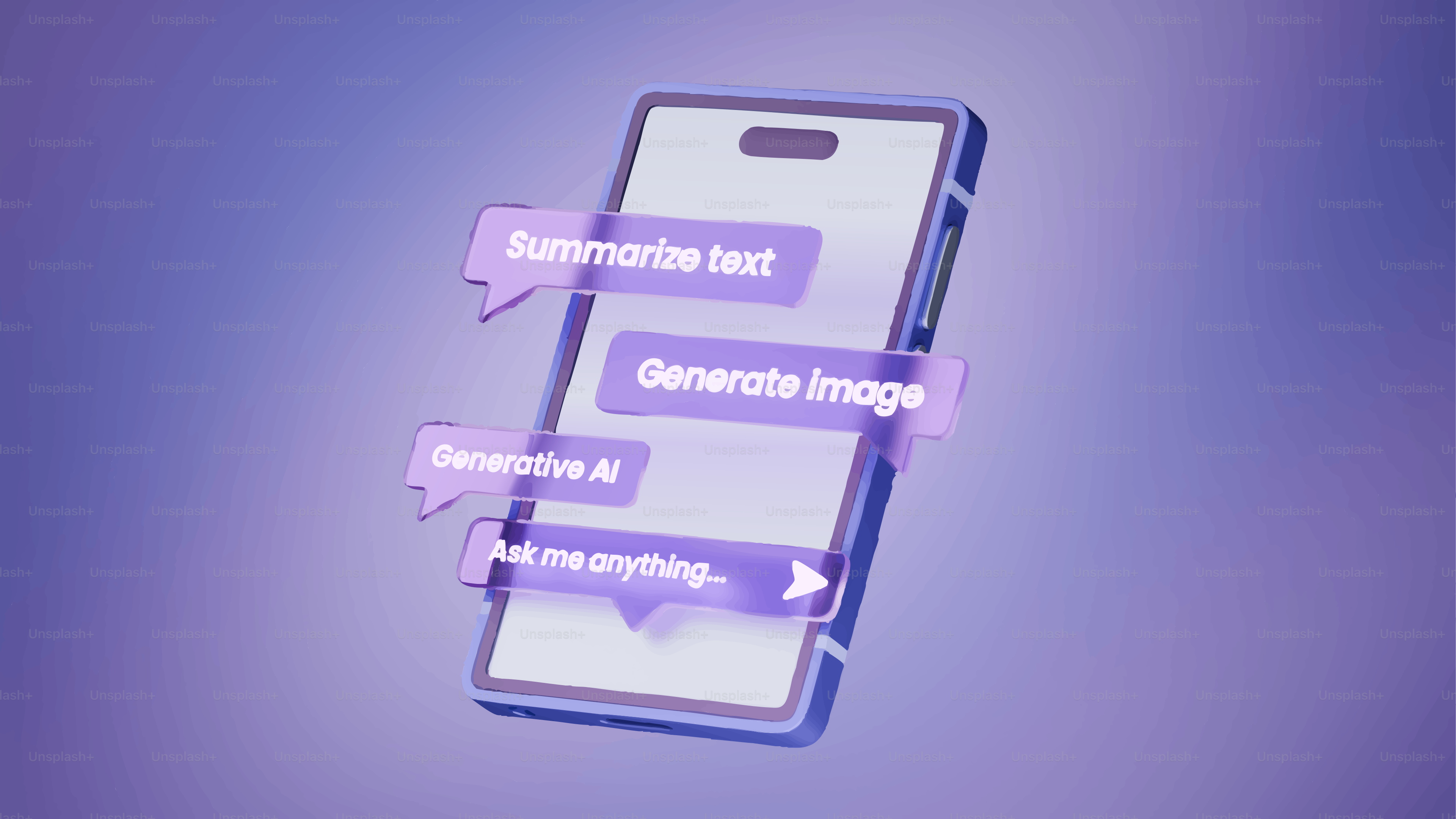 IA generativa em smartphone com balões de chat vetor – Imagem sobre ...