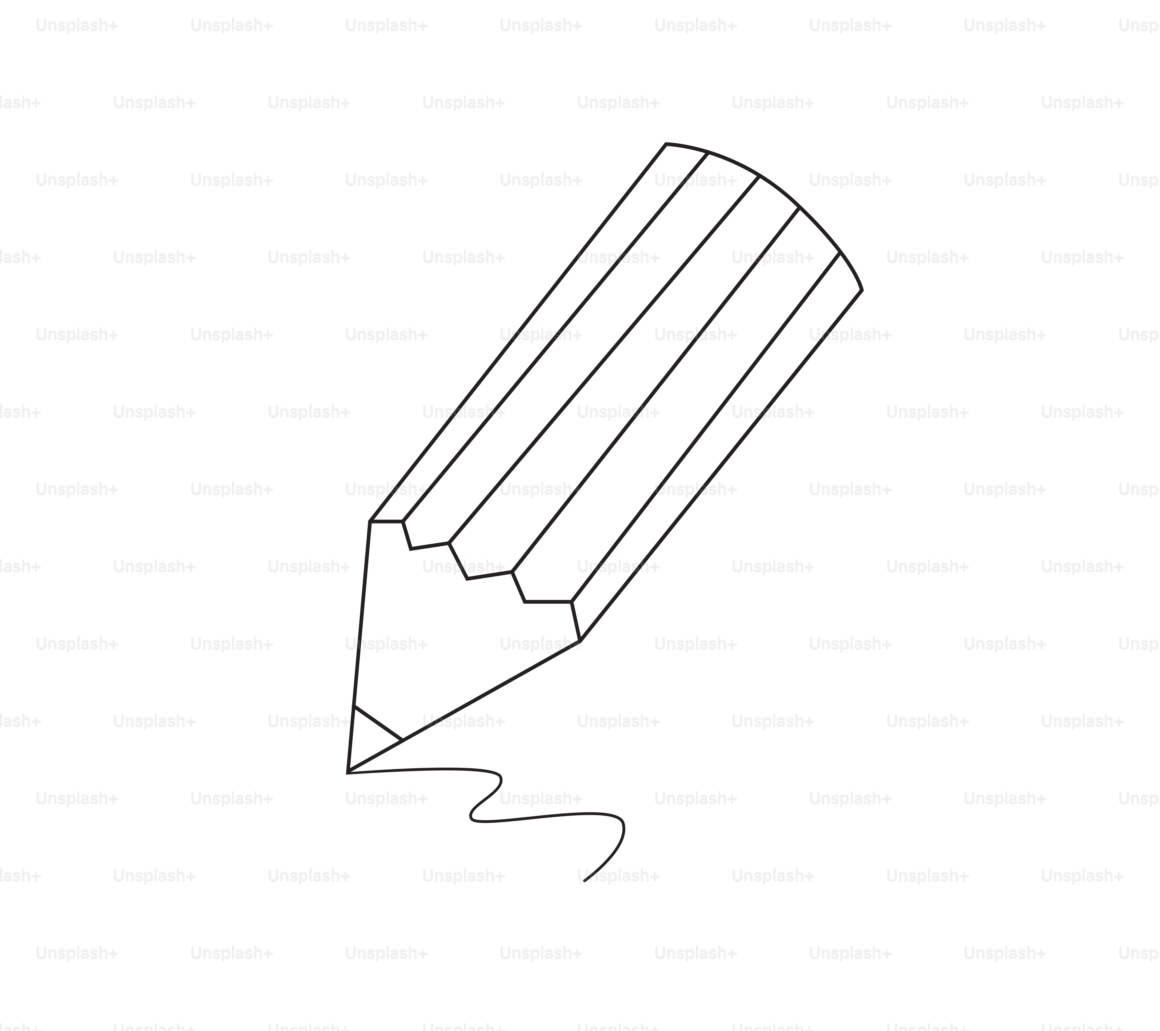 A simple line drawing of a pencil writing. vector – Education Image on ...
