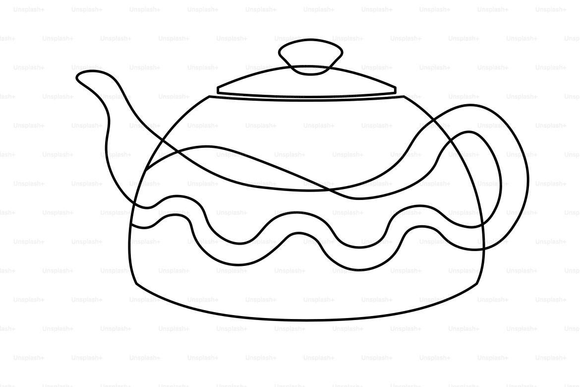 Un simple dessin au trait d’un pichet d’eau versant de l’eau. vectoriel ...