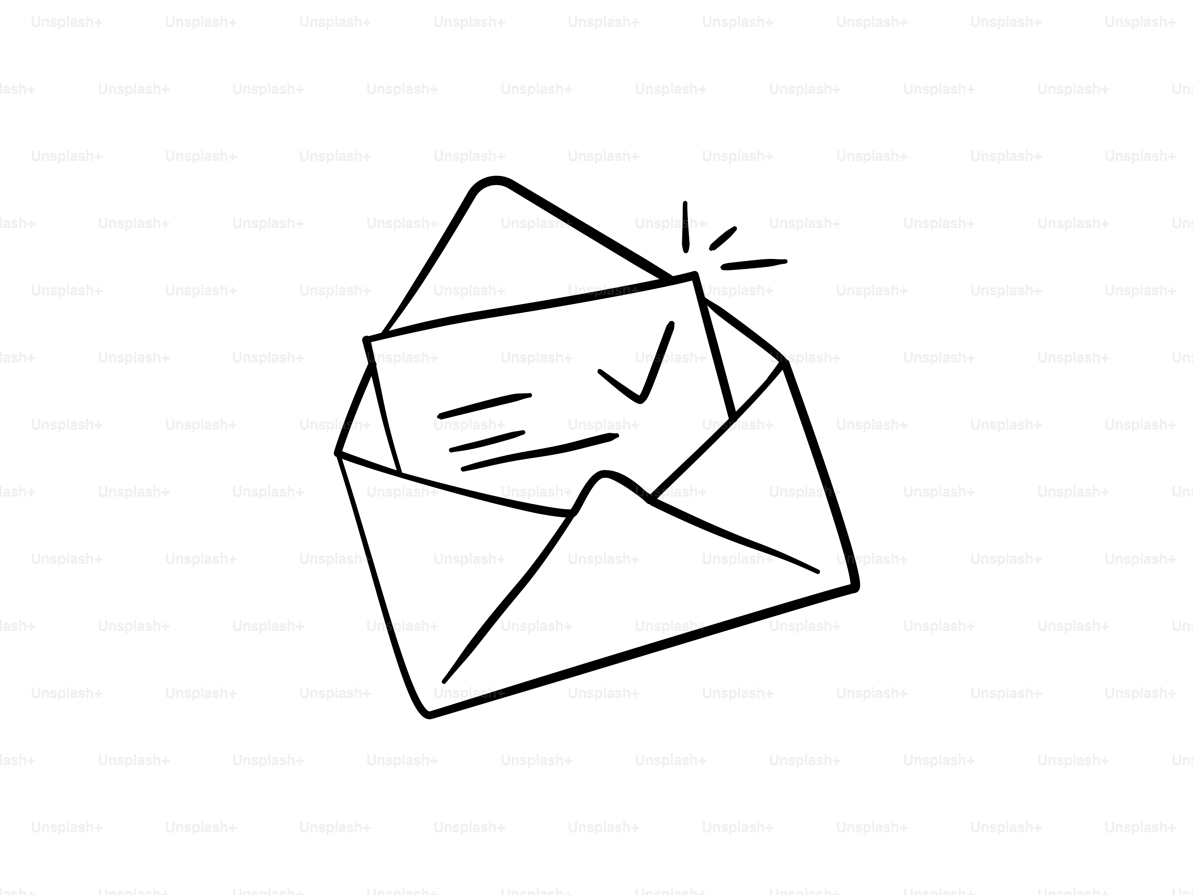 Open envelope with a letter and checkmark vector – Illustration Image ...