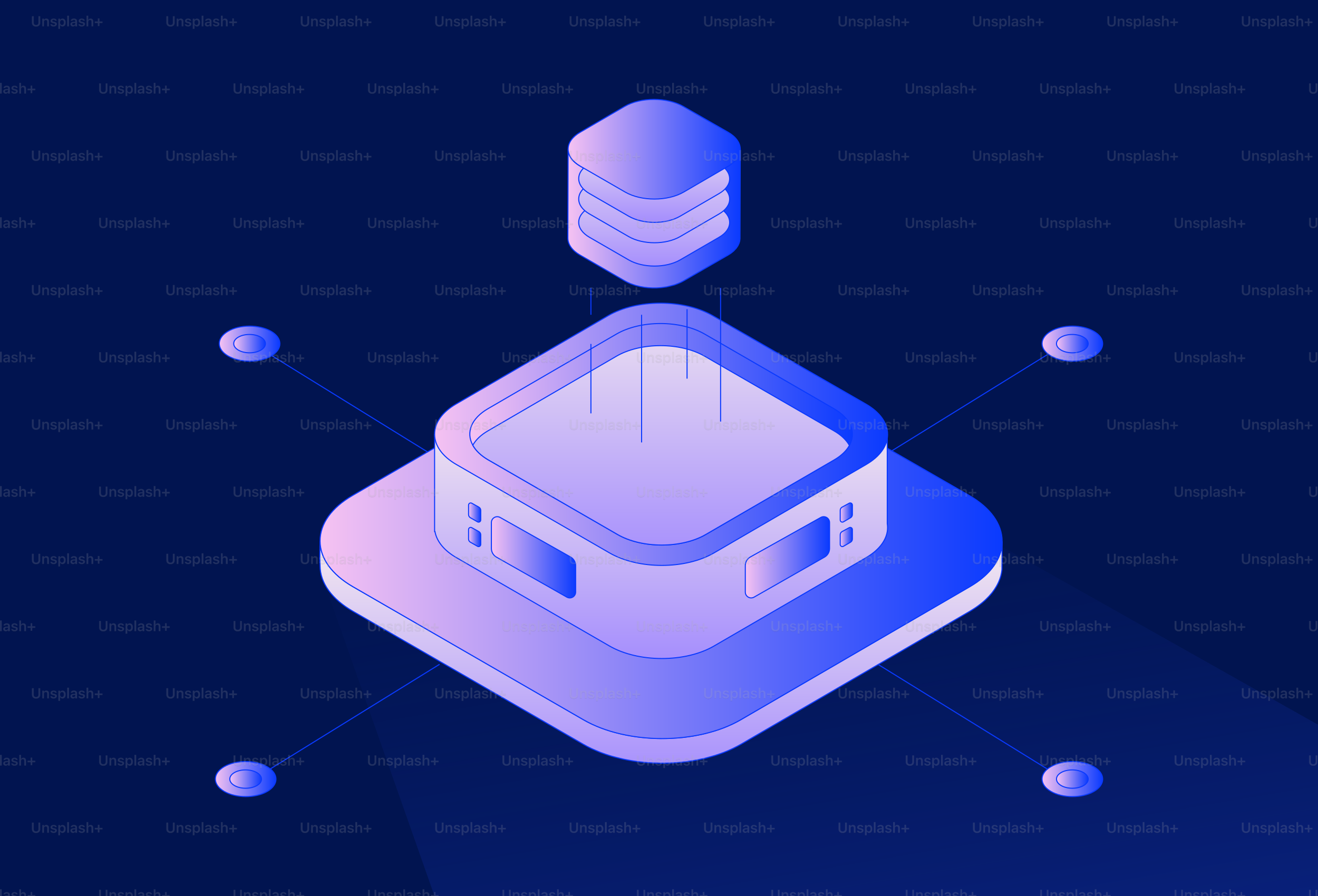 Abstract server rack with glowing blue and purple lights. vector ...