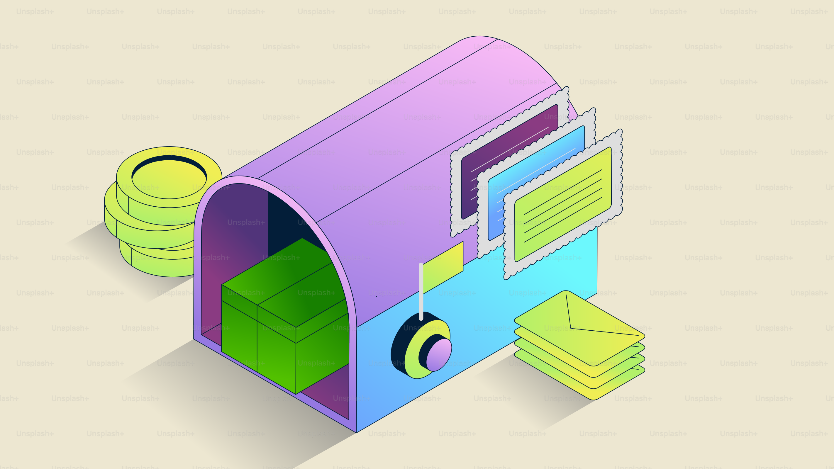 Mailbox with letters and packages vector – Illustration Image on Unsplash