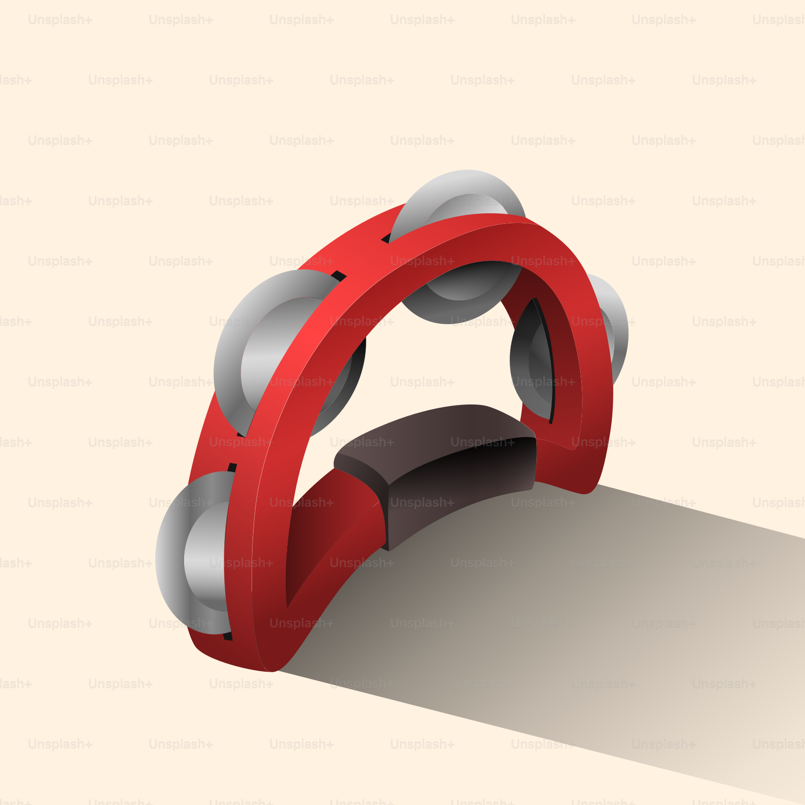 A red drum with drumsticks rests on a plain background. vector ...