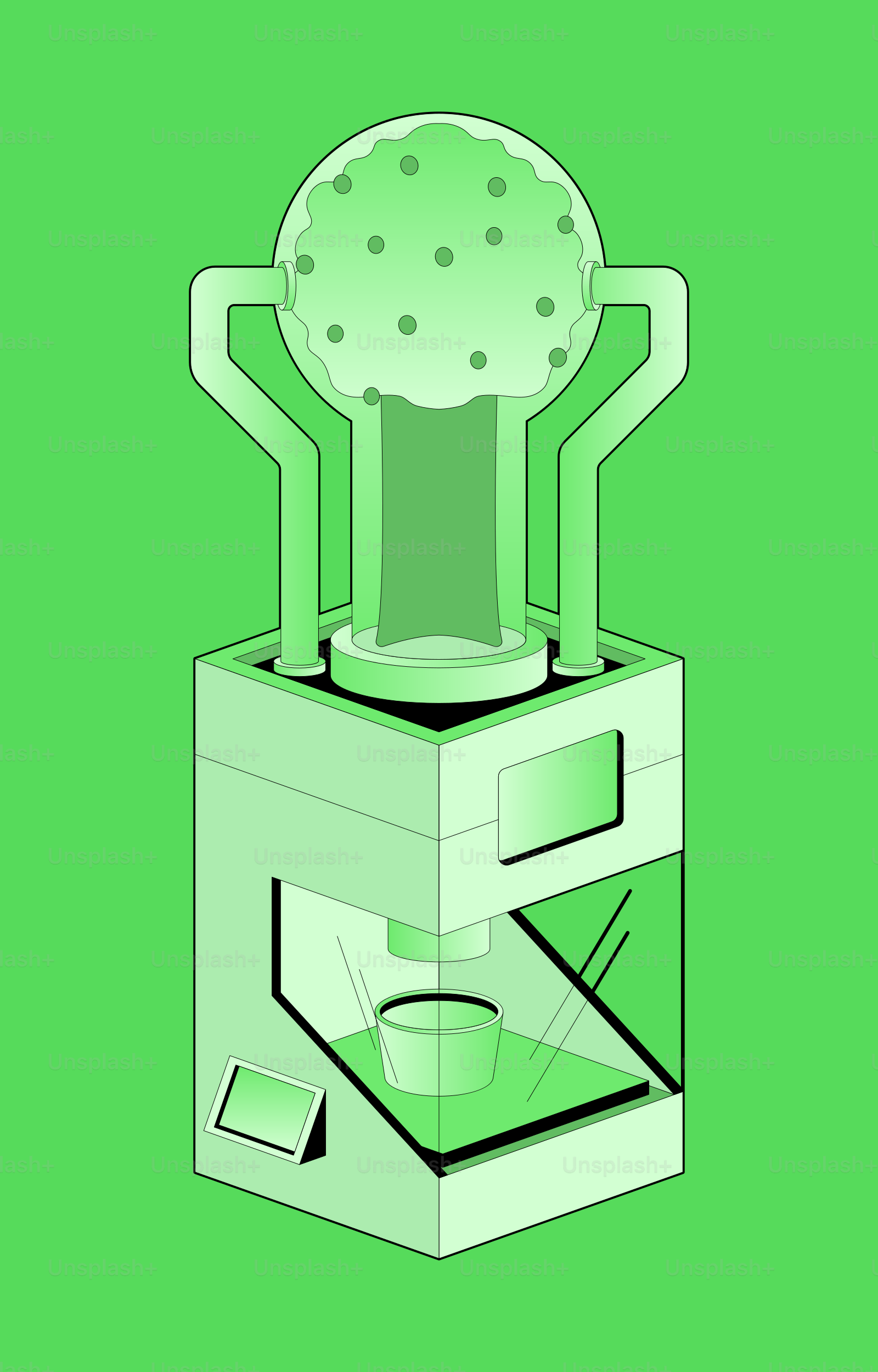 A futuristic coffee machine brewing a drink. vector – Illustration ...