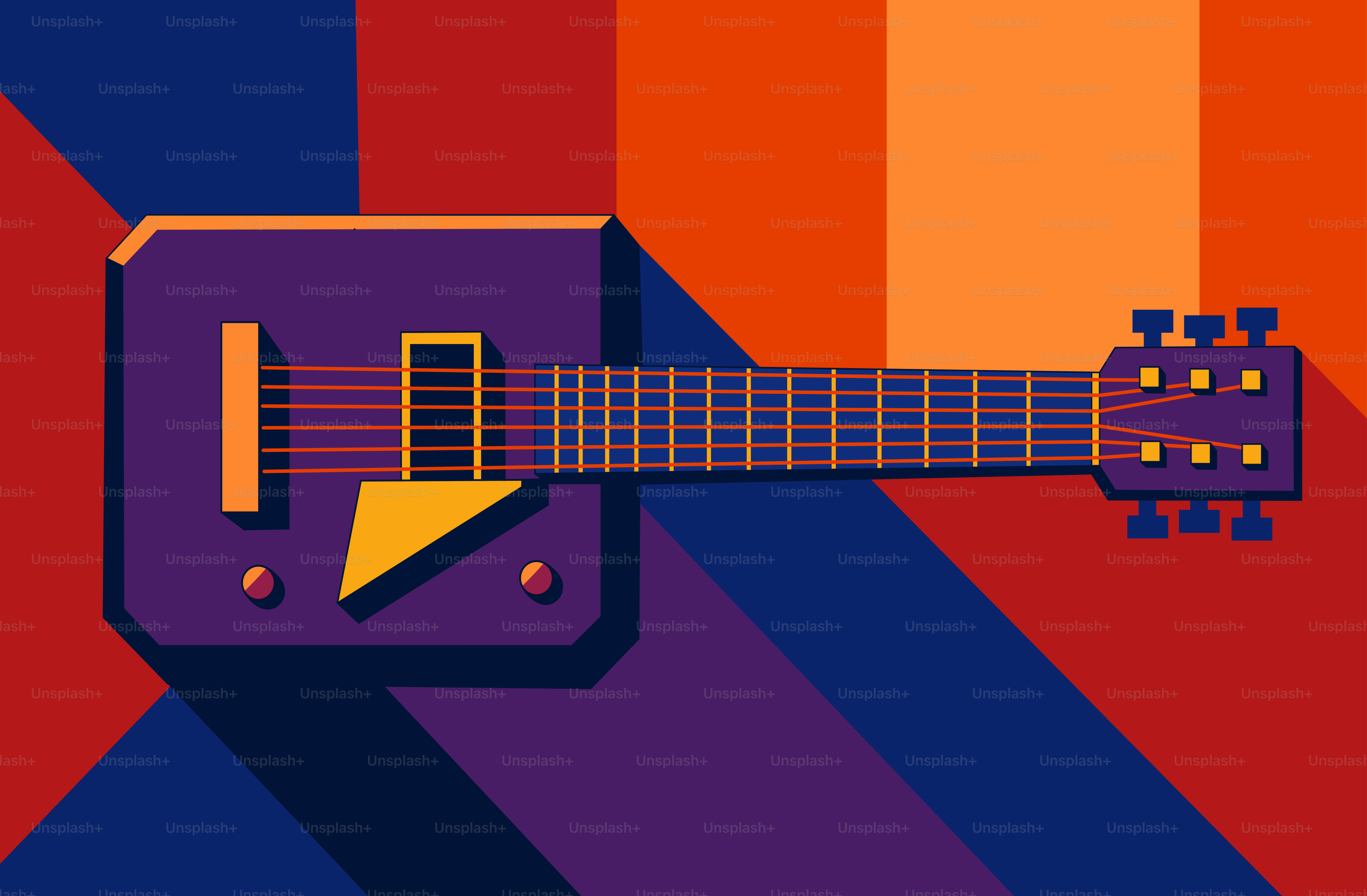 A stylized harp with warm colors and geometric shapes vector – Abstract ...