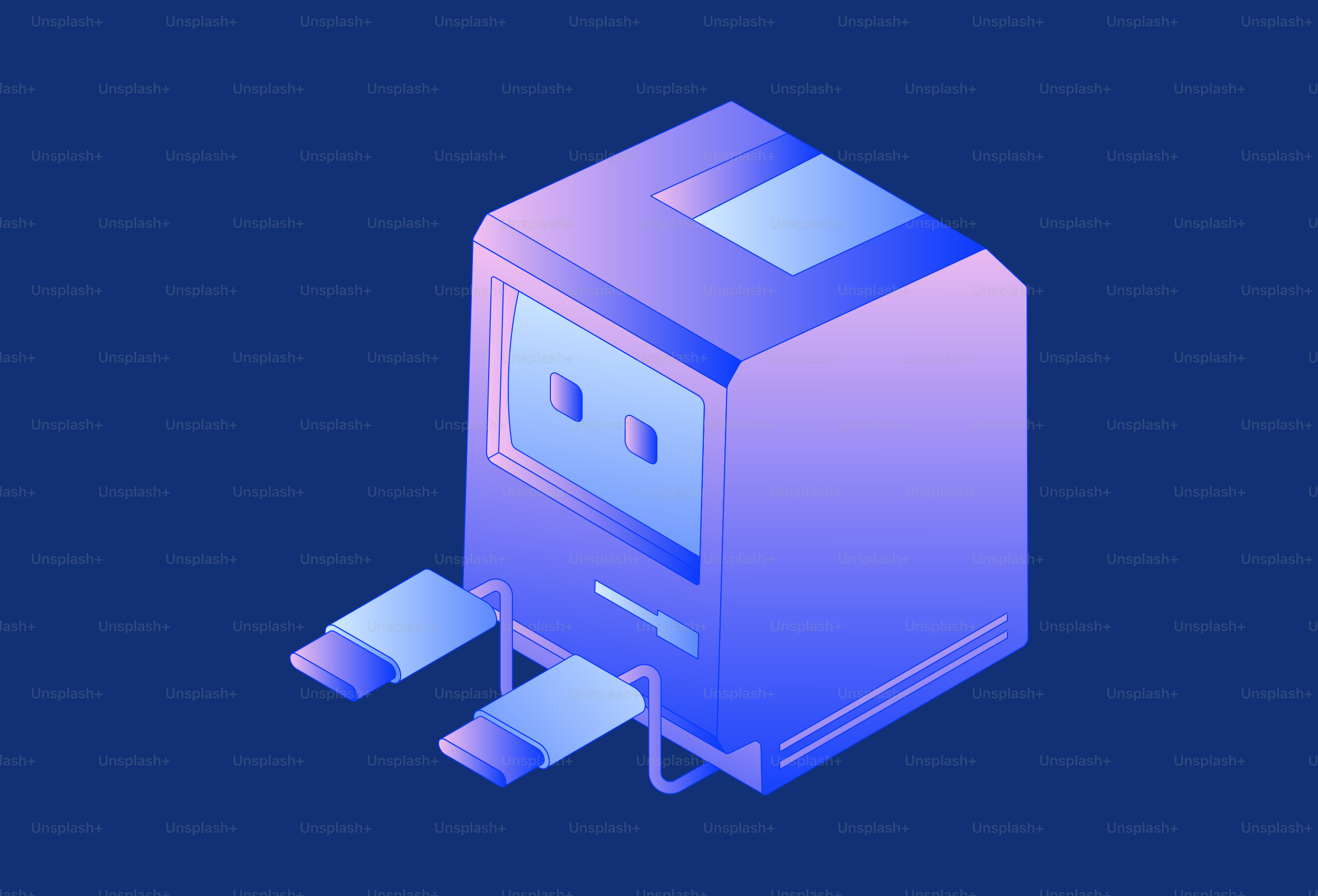 Ordenador vintage con disquetero y símbolo de código. vector – Imagen ...