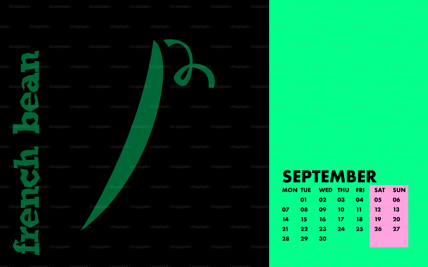 Vektor Grafik kacang hijau dengan kalender september – Gambar Hitam di ...