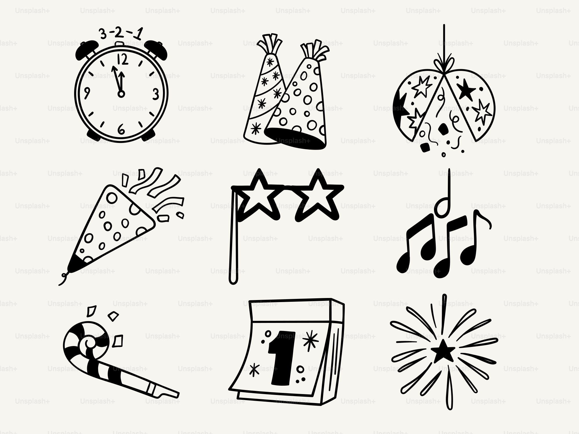 Happy new year with confetti and clock vector – Illustration Image on ...