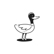 Un simple dibujo en blanco y negro de un pato. vector – Imagen de ...