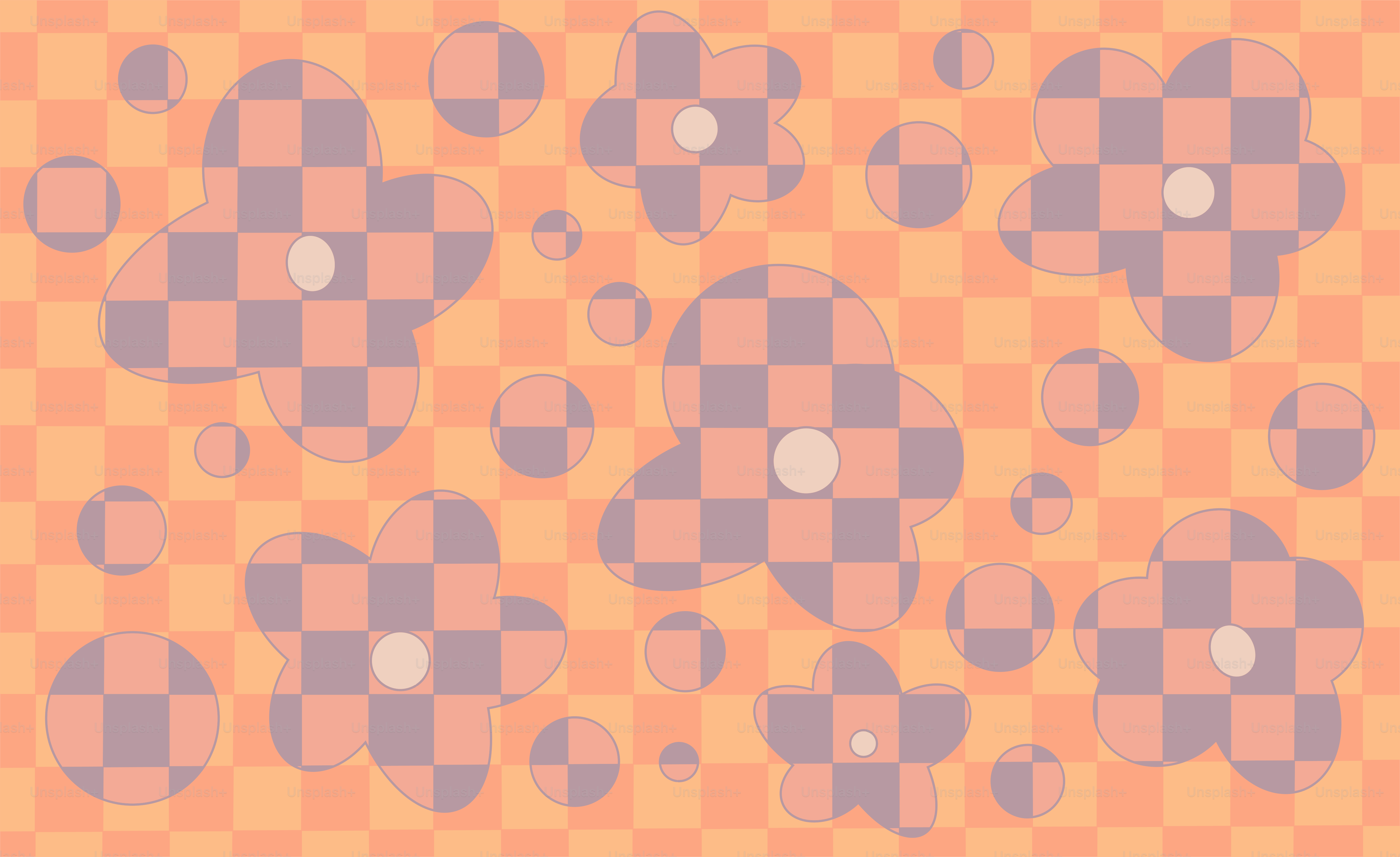 Wavy checkerboard pattern in red and cream vector – Abstract background ...