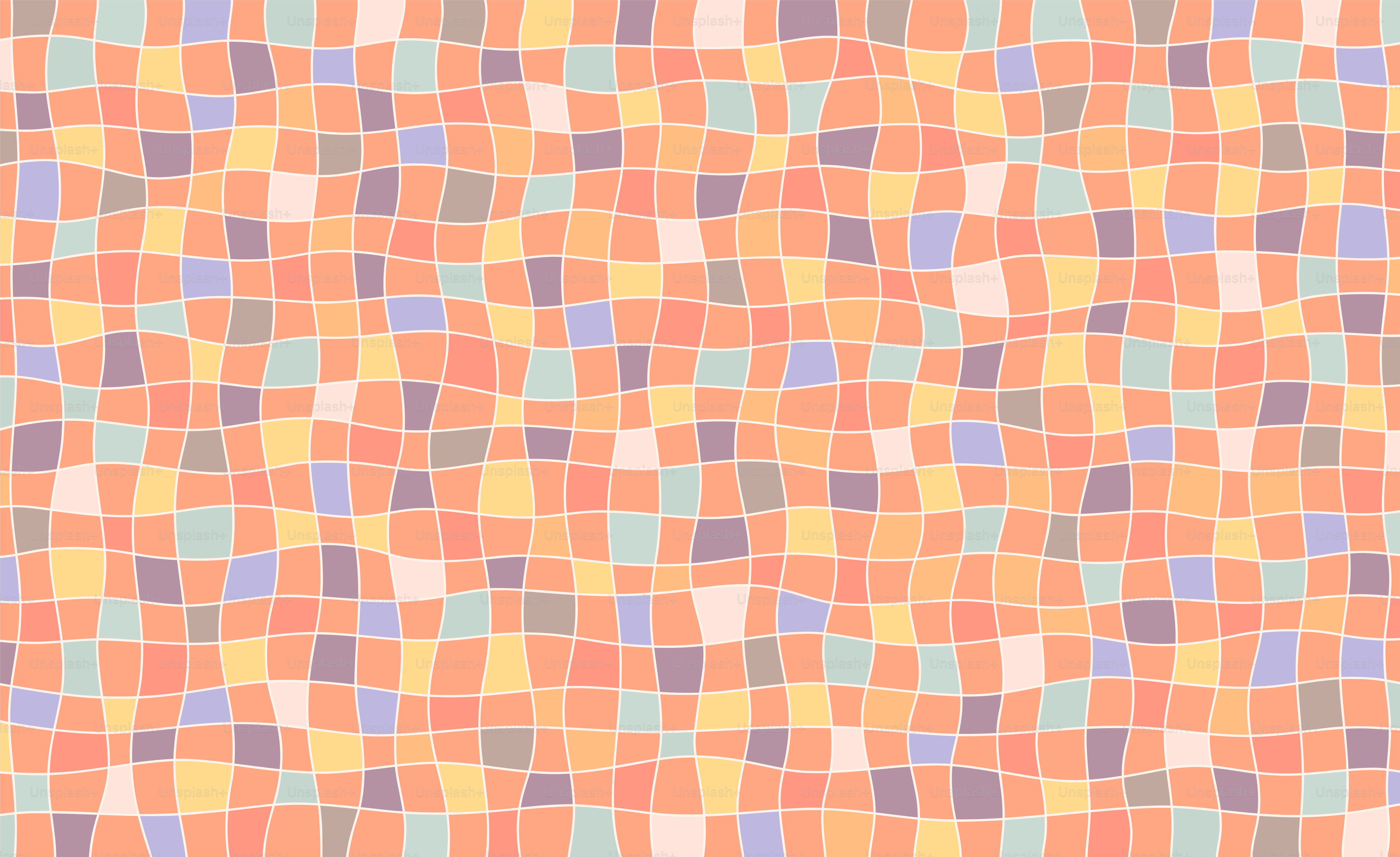 Wavy checkerboard pattern in red and cream vector – Abstract background ...