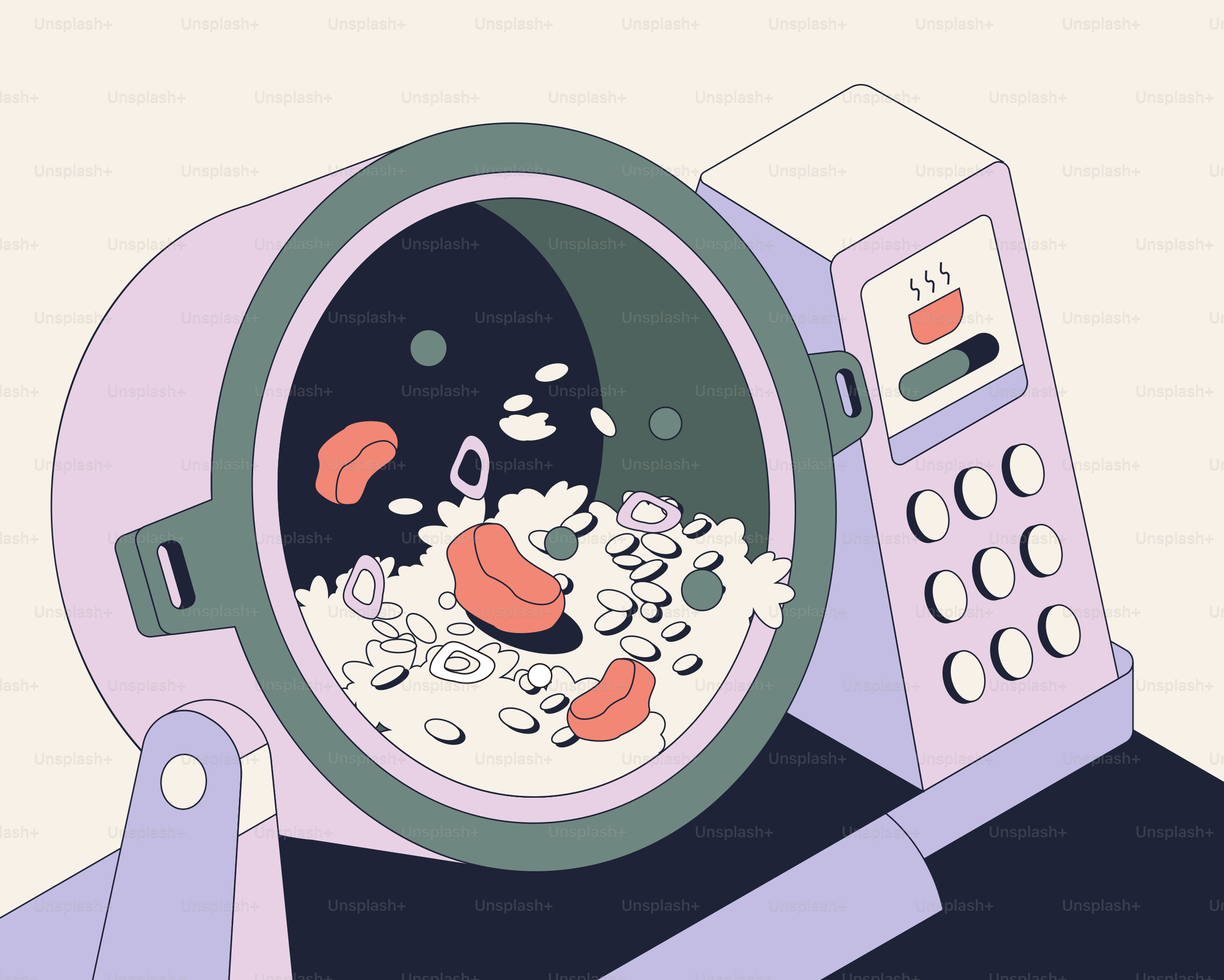 Vektor Pola robot ungu dengan latar belakang krem dan hitam – Gambar ...