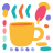 A light purple mug with colorful abstract shapes. vector – Coffee cup ...