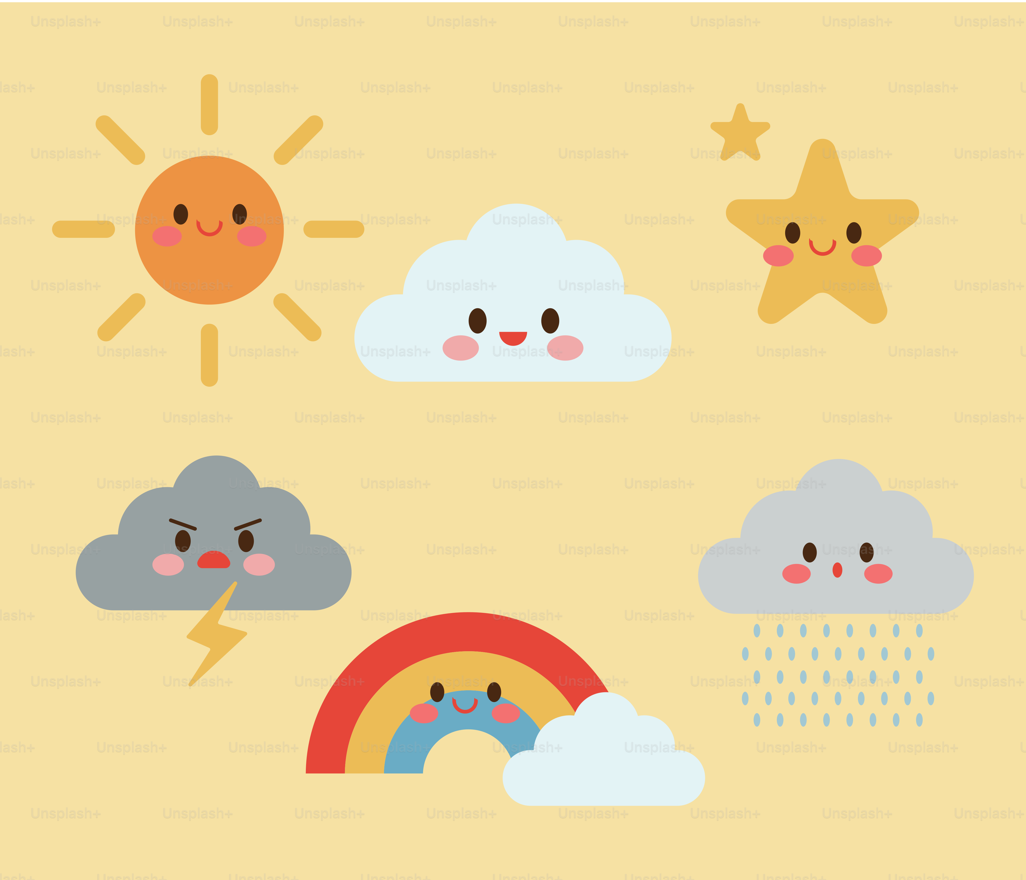 Vektor Ikon cuaca kartun lucu dengan latar belakang kuning – Gambar Matahari di Unsplash