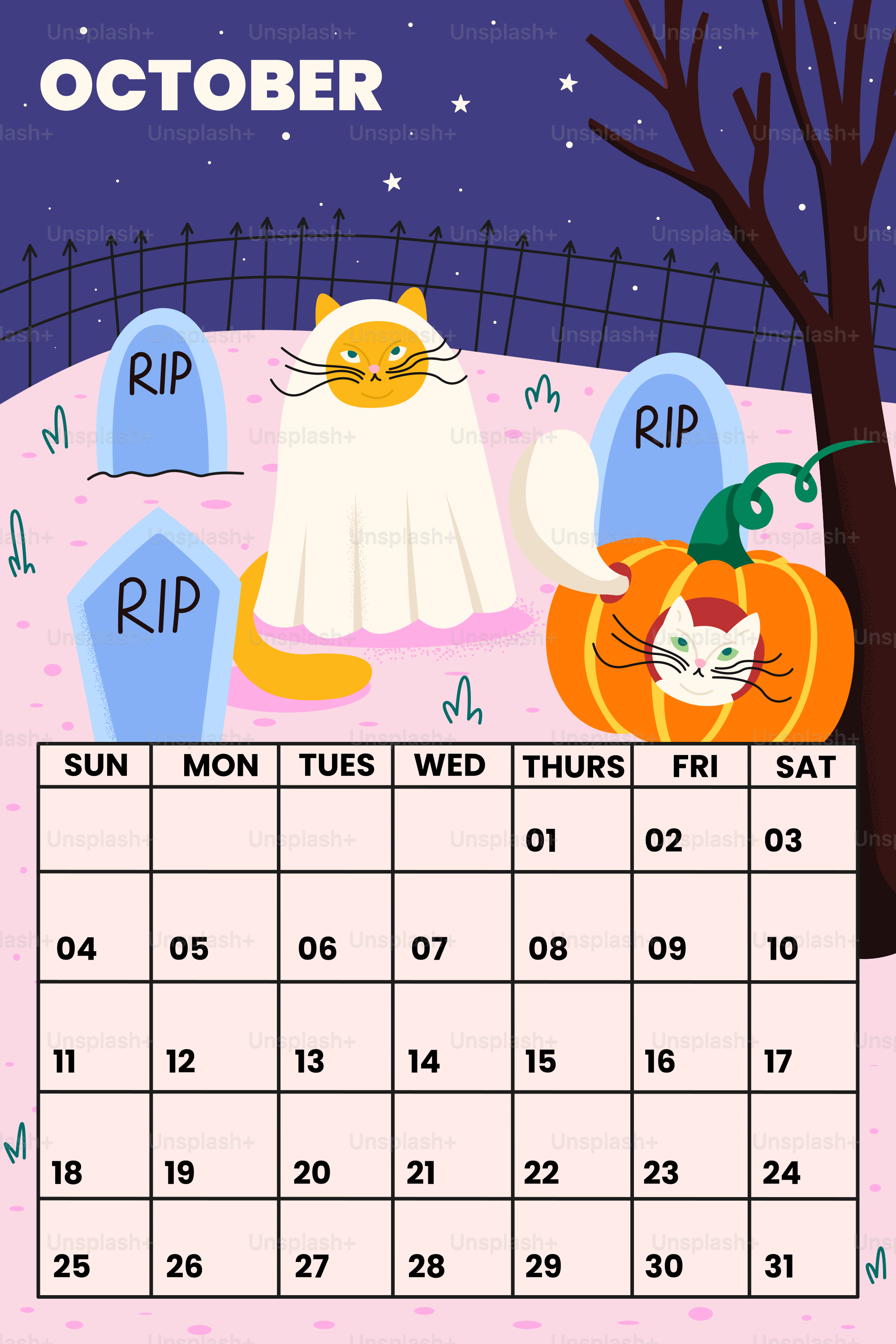 February calendar with cats, cake, and balloons vector – Cat Image on ...