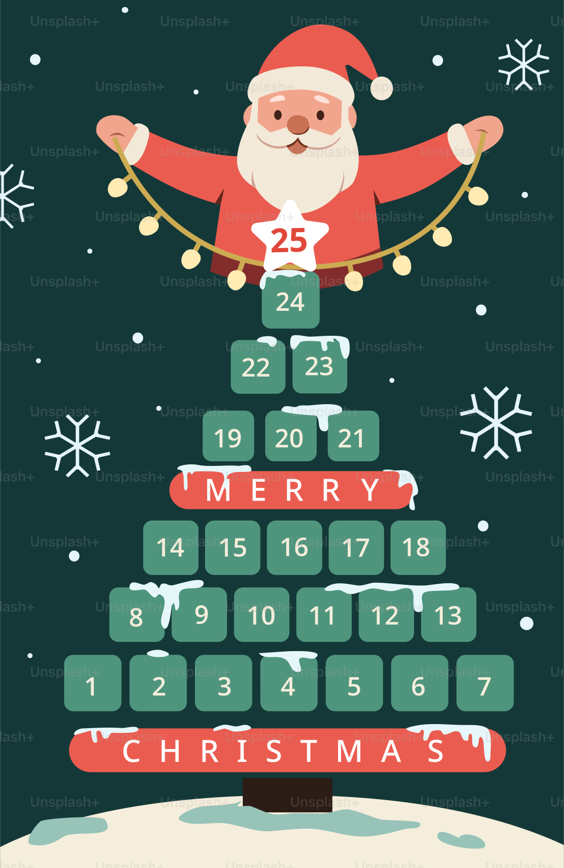Vektor Sinterklas dengan pohon kalender Adven Natal. – Gambar Ilustrasi ...