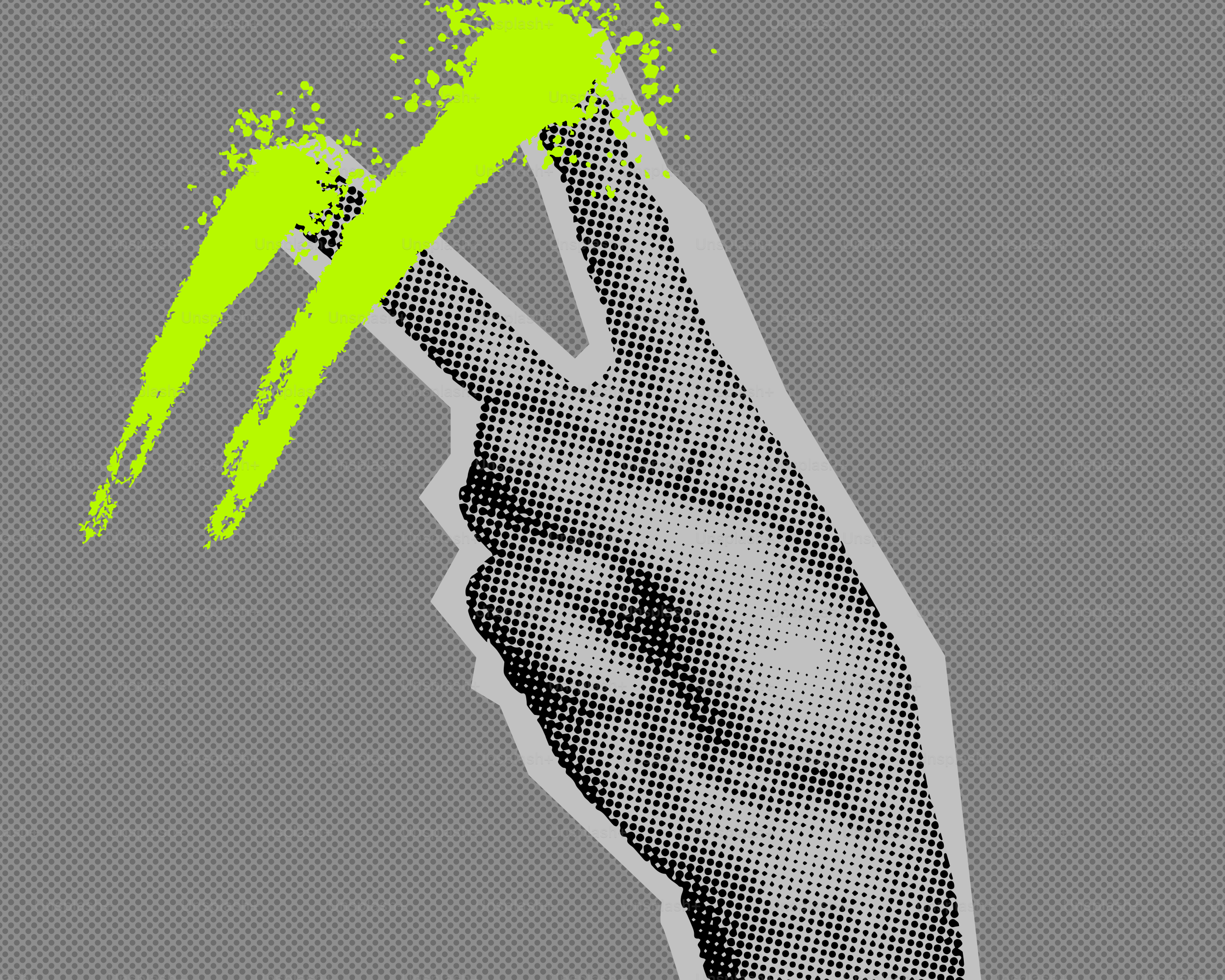 Hand making peace sign with neon green paint splash vector – Splash ...