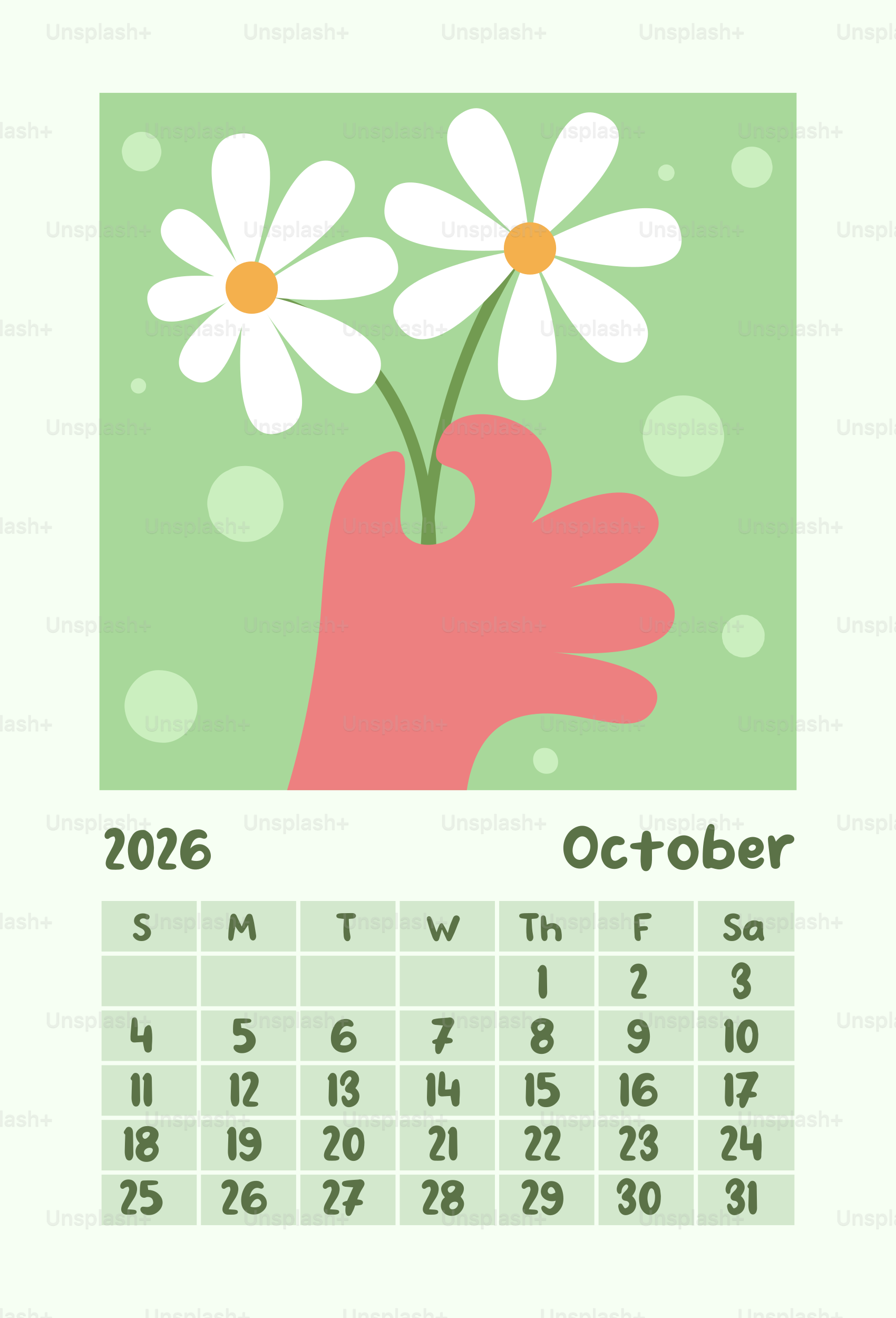 2026年12月のカレンダー、白い花のベクター – Unsplashの図の画像