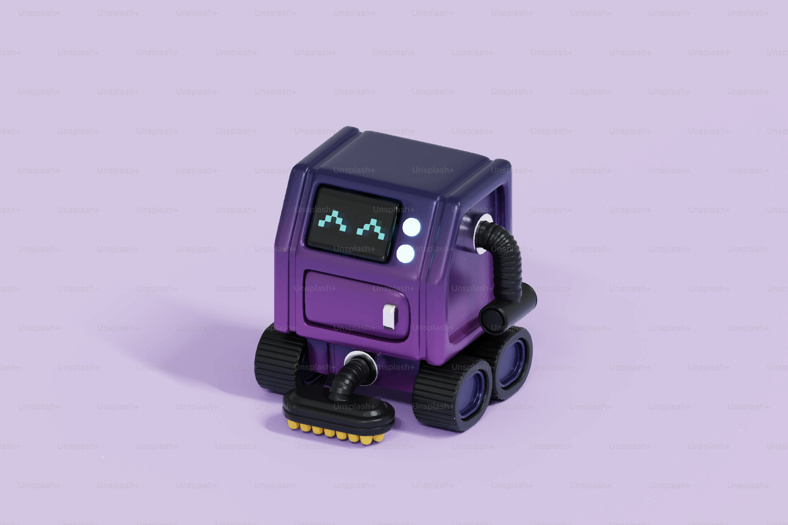 Vektor Robot ungu lucu dengan roda dan kuas. – Gambar Teknologi di Unsplash