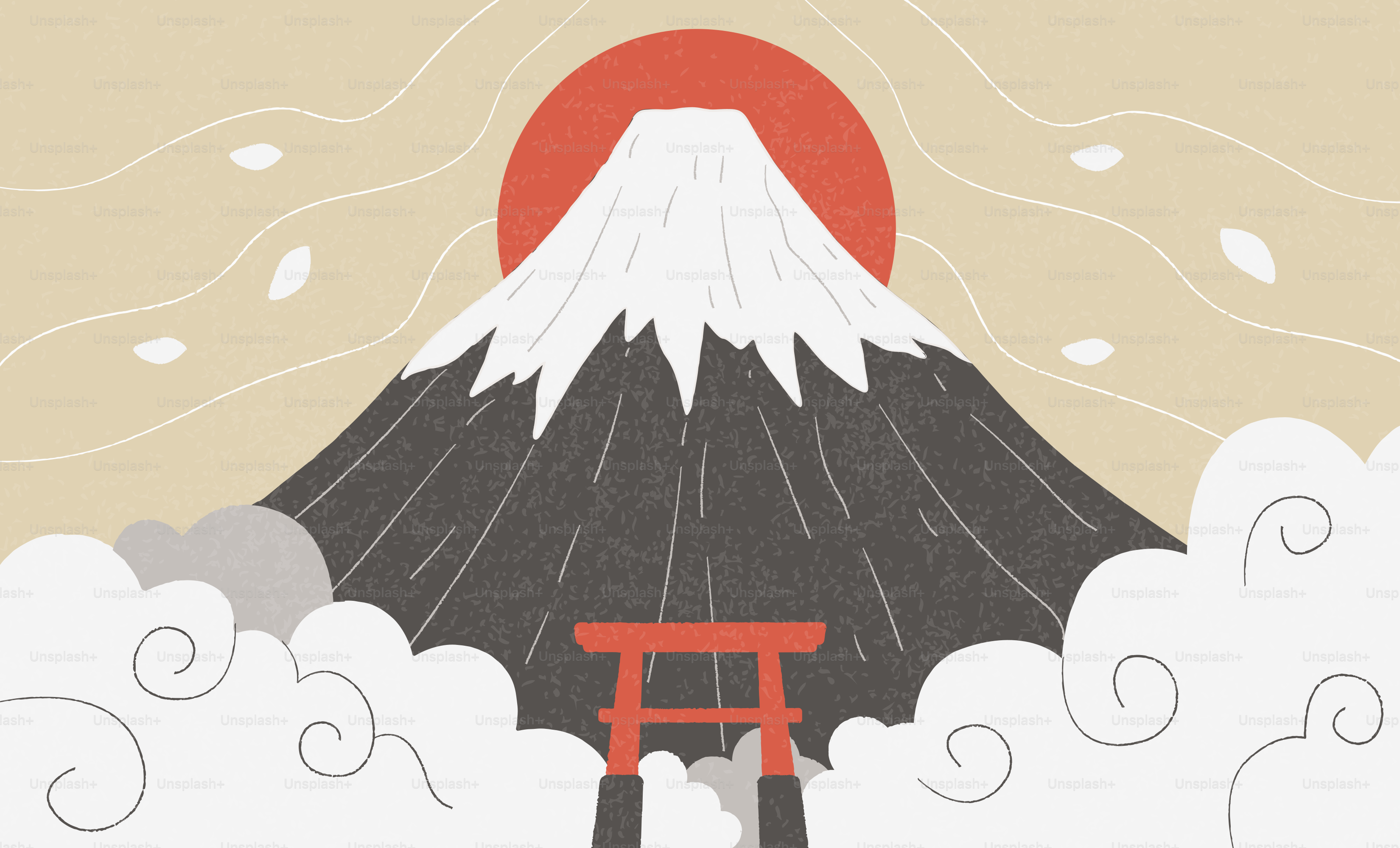 Several stylized red and white koi fish swim. vector – Clouds Image on ...