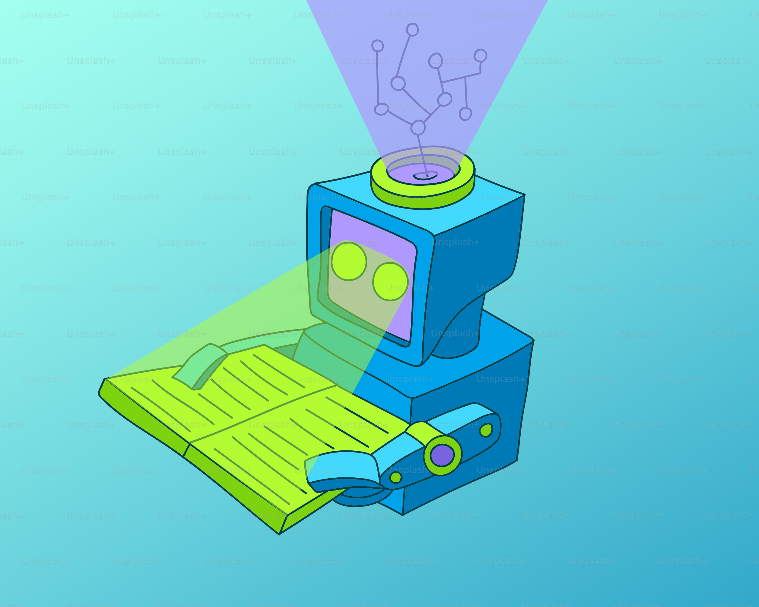 Vektor Perangkat biru dengan layar dan dua tombol. – Gambar Teknologi ...