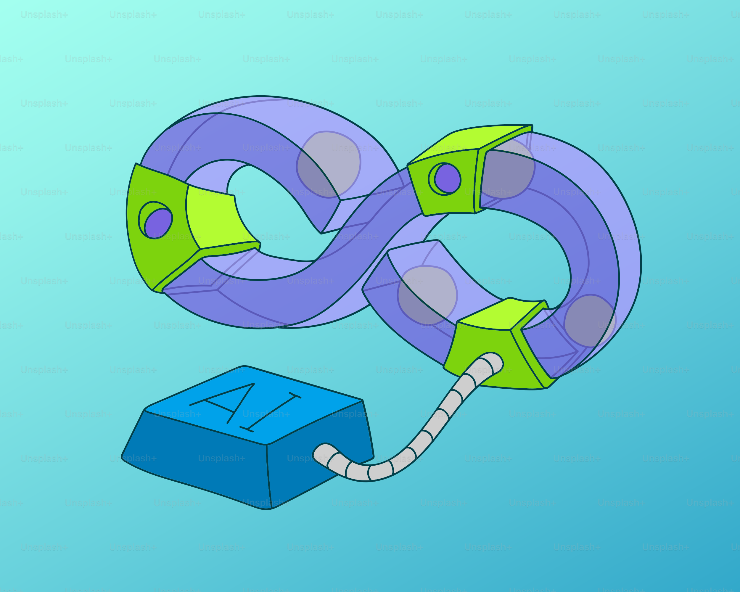 Infinity symbol connected to an ai button. vector – Technology Image on ...