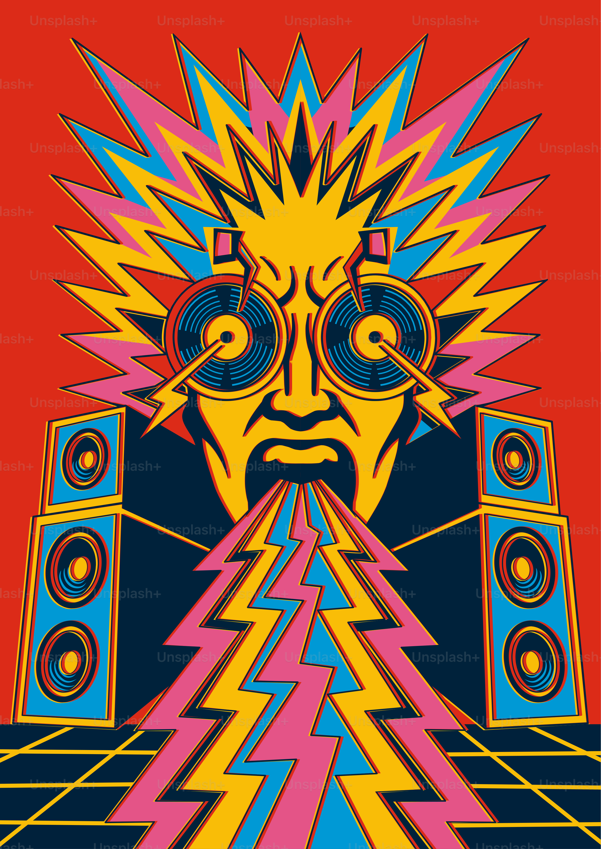 Man with lightning emanating from mouth and head vector – Wallpaper ...